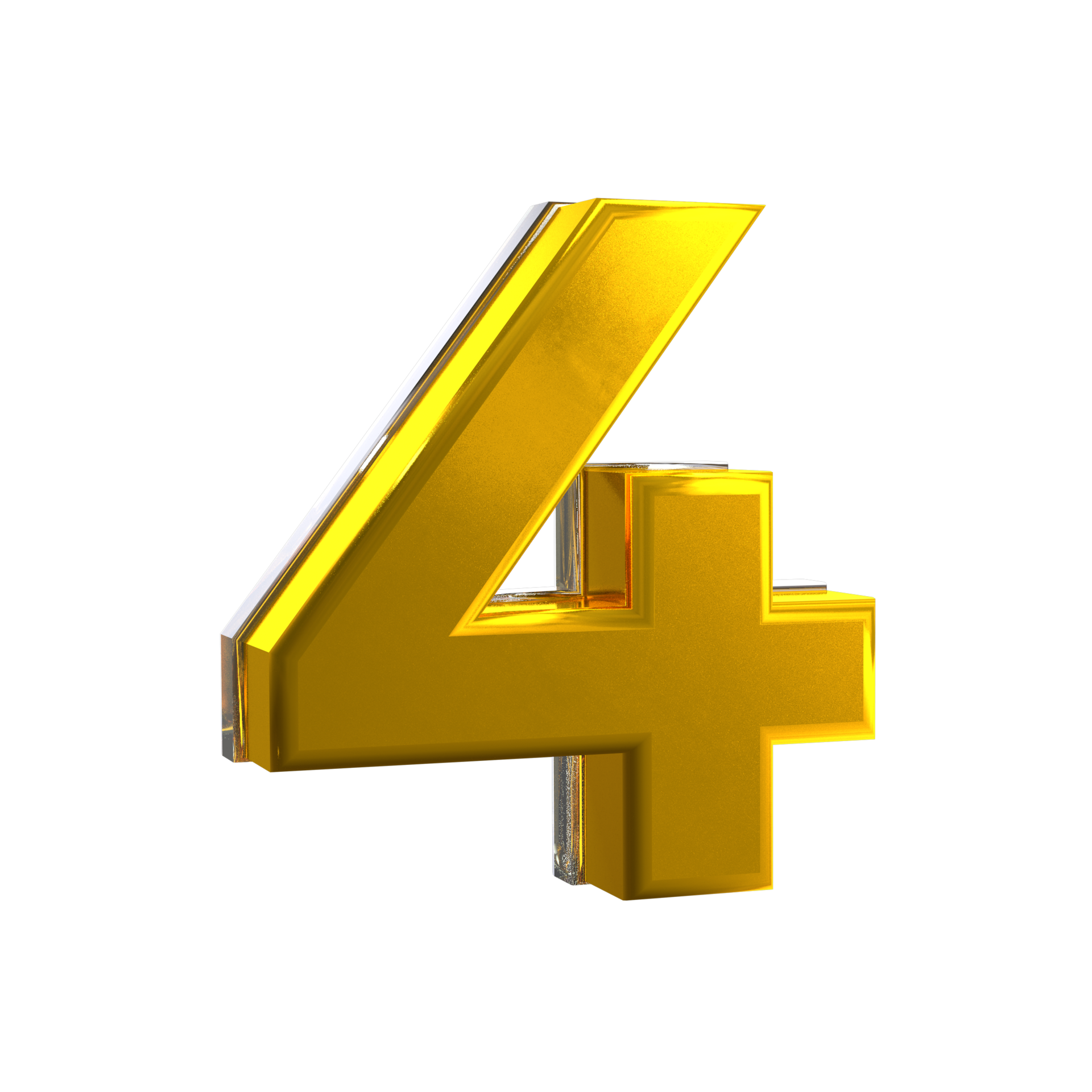 3d número 4 amarillo mental 10885813 PNG