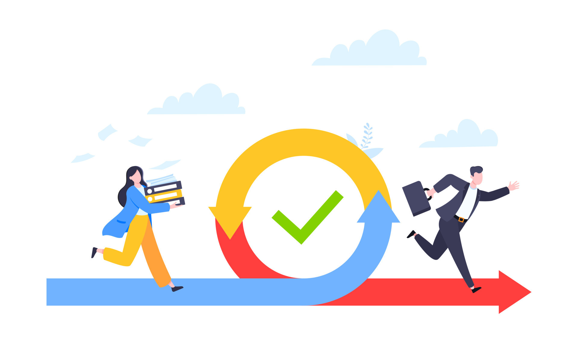 Agile development methodology business concept flat style design vector ...