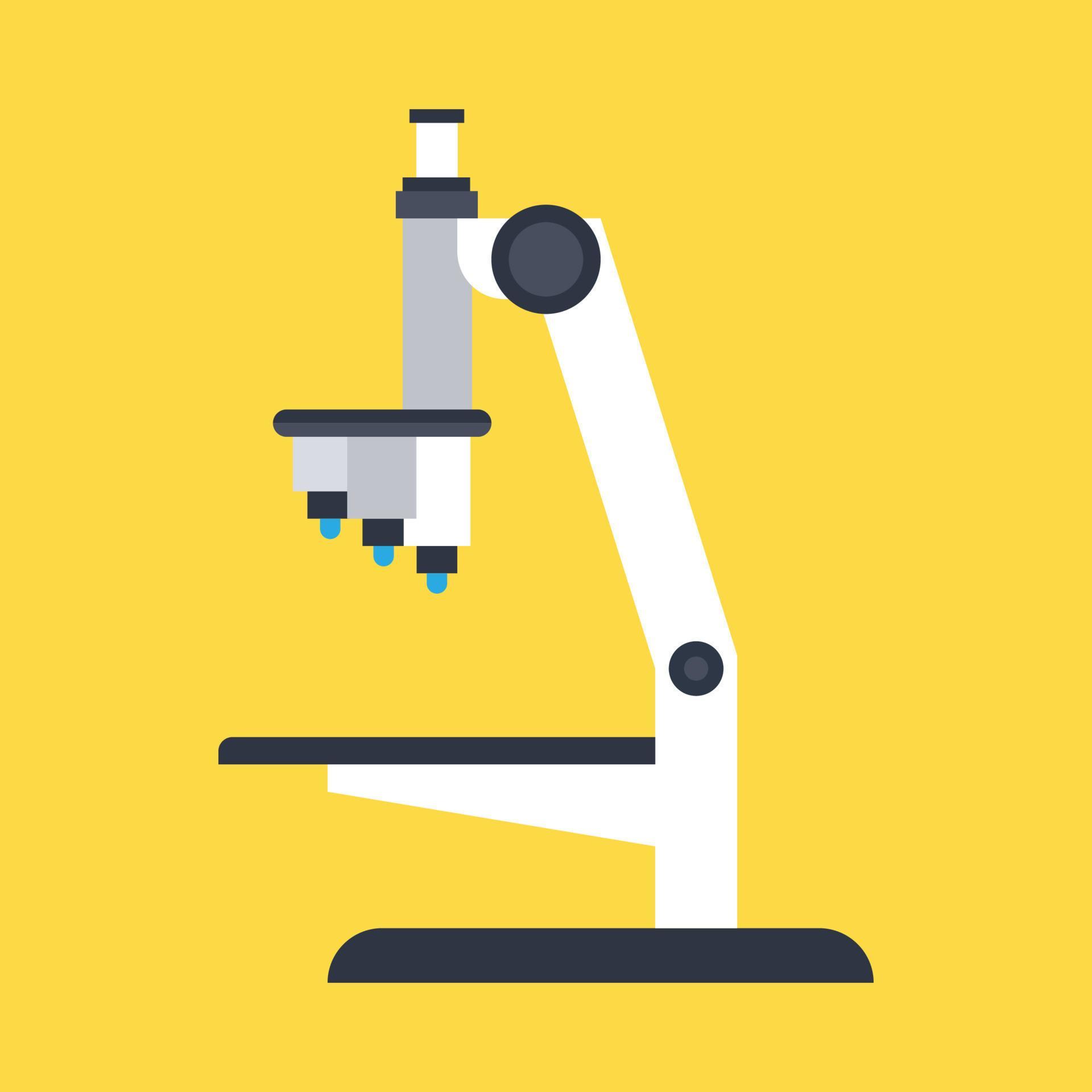 Laboratory microscope vector icon side view. Science isolated biology ...