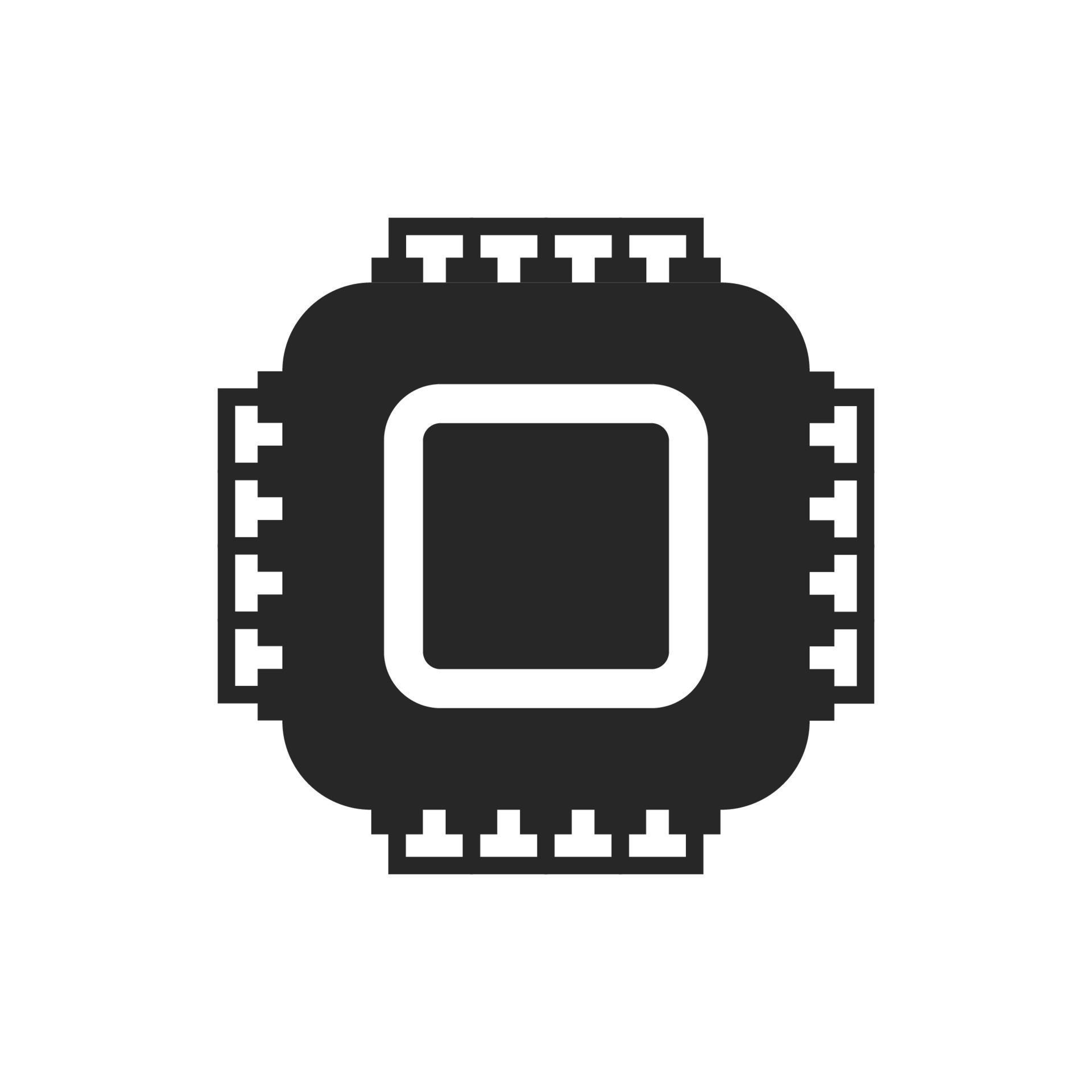 Cpu Chip Technology Vector Digital Electronic Computer Processor Illustration Board Icon And
