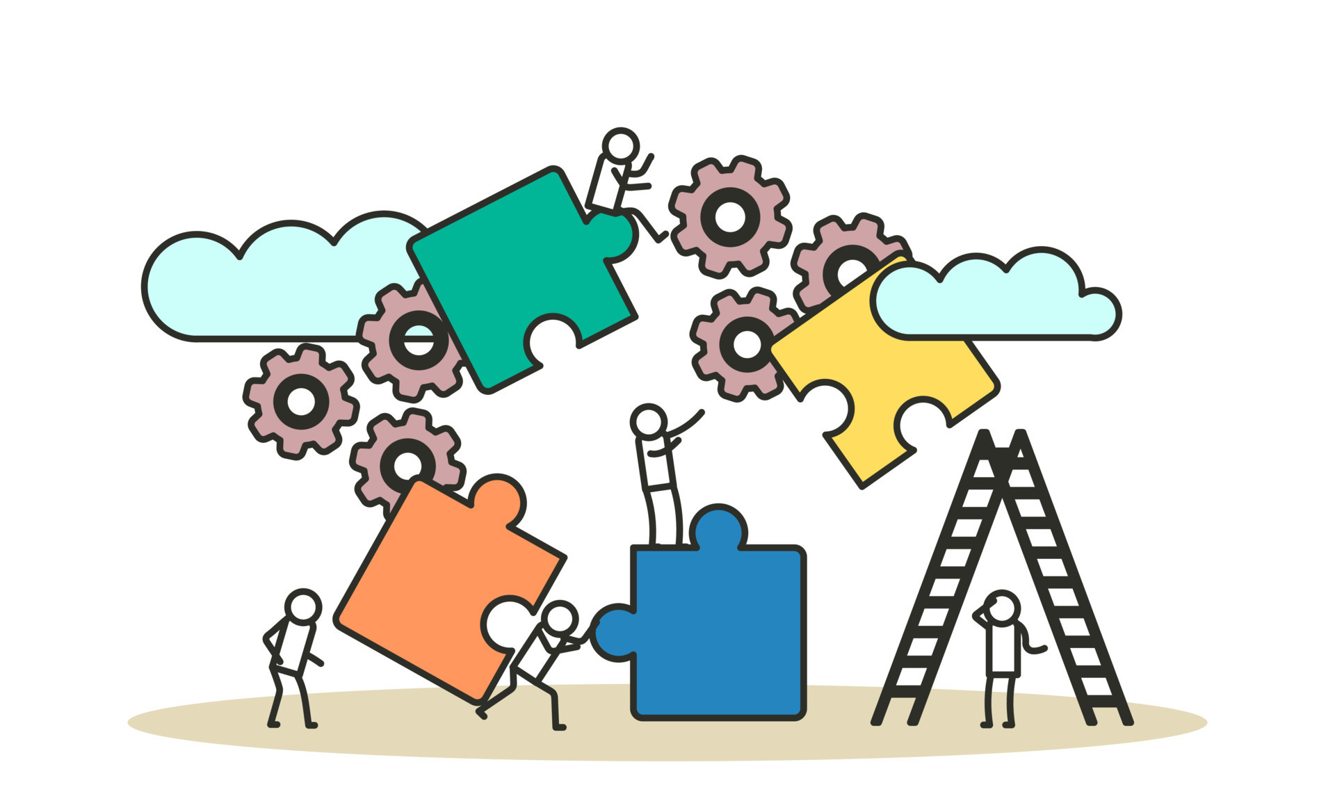 Puzzle together vector concept business jigsaw piece illustration ... Puzzle together vector concept business jigsaw piece illustration ...