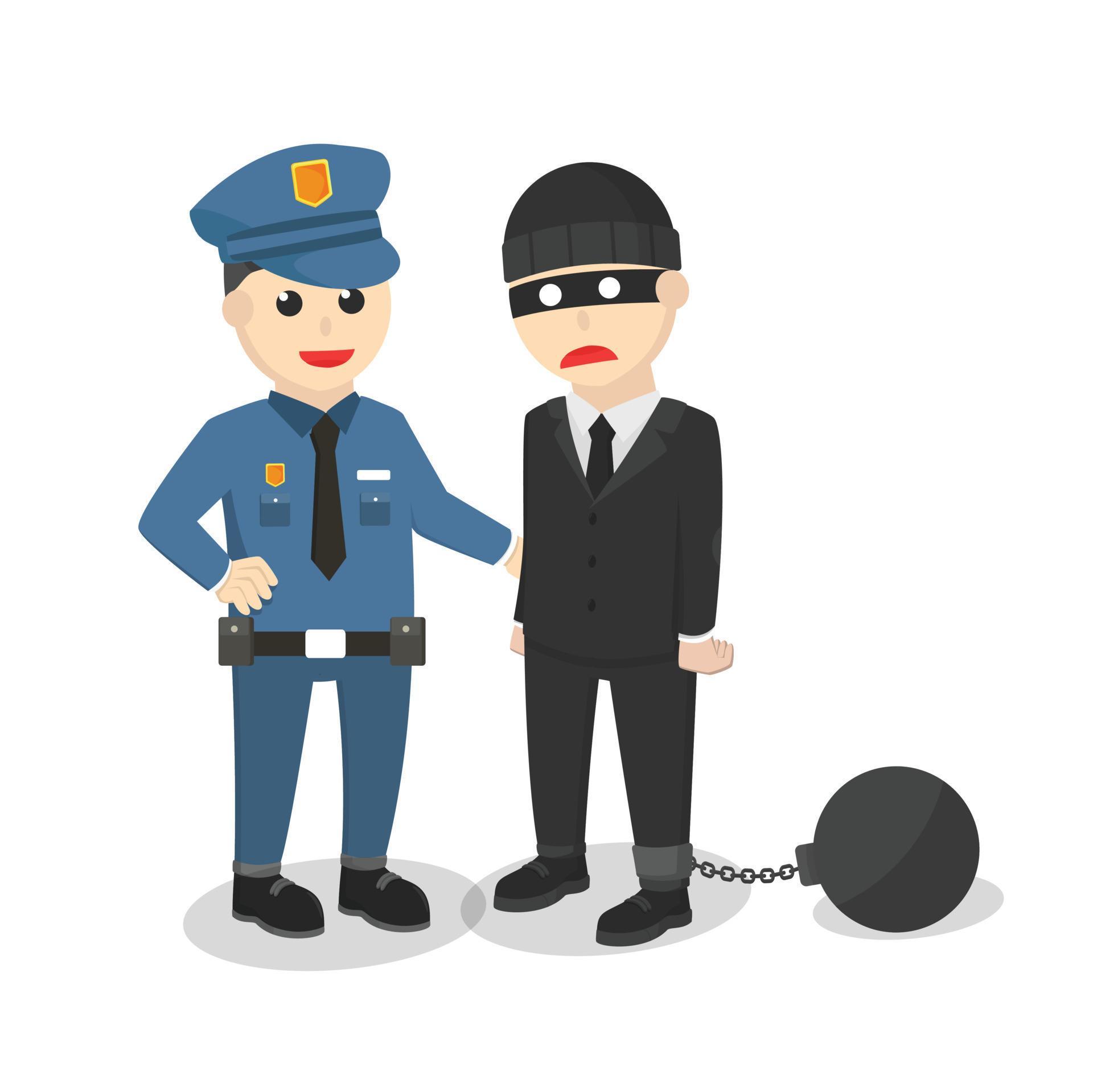 Police Caught Thief Design On White Background 10890150 Vector Art At Vecteezy