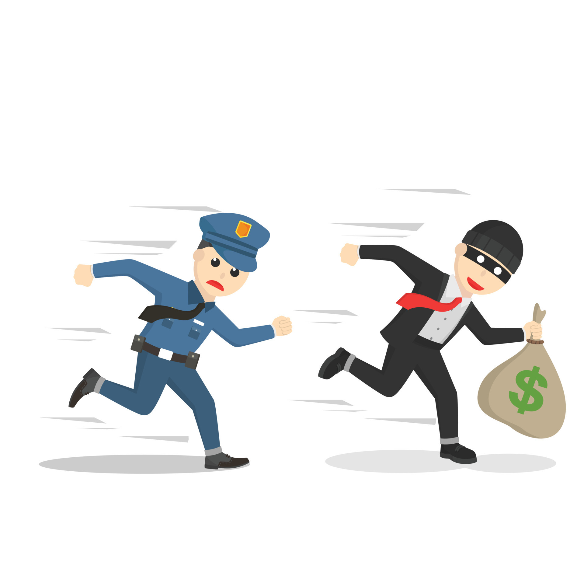 Police Catch The thief design on white background 10890596 Vector Art ... Police Catch The thief design on white background 10890596 Vector Art ...