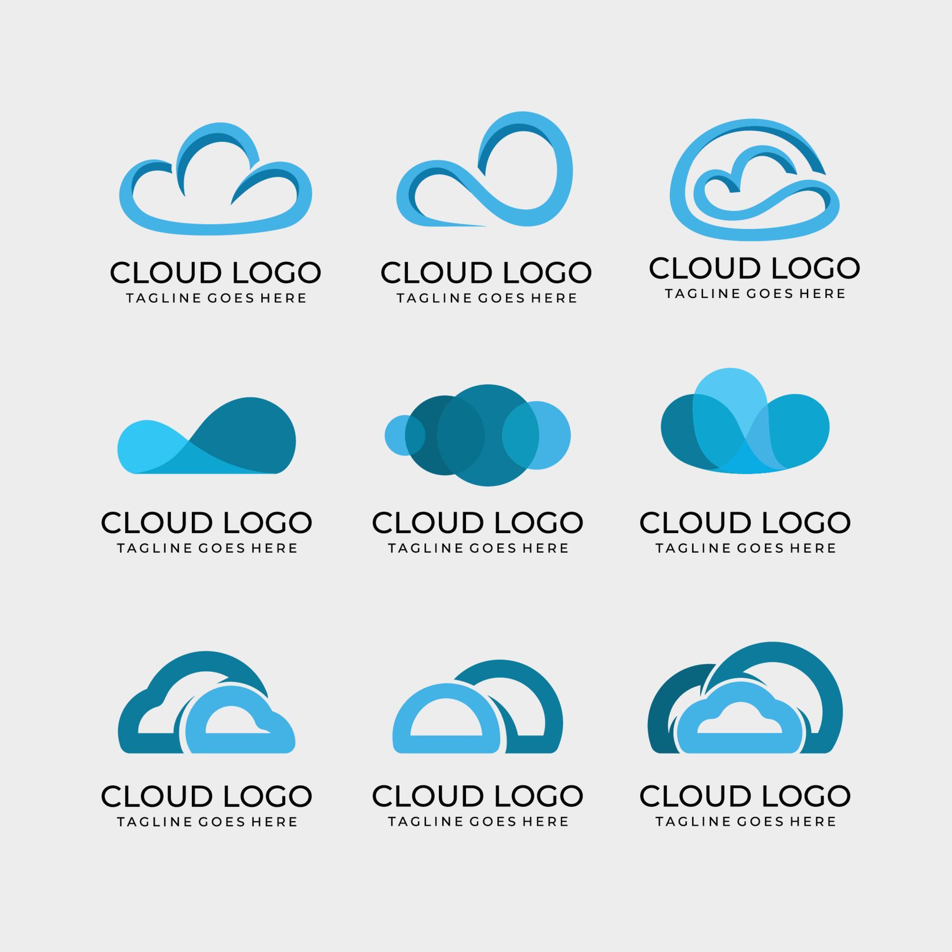 Cloud Logo Set 10890684 Vector Art at Vecteezy