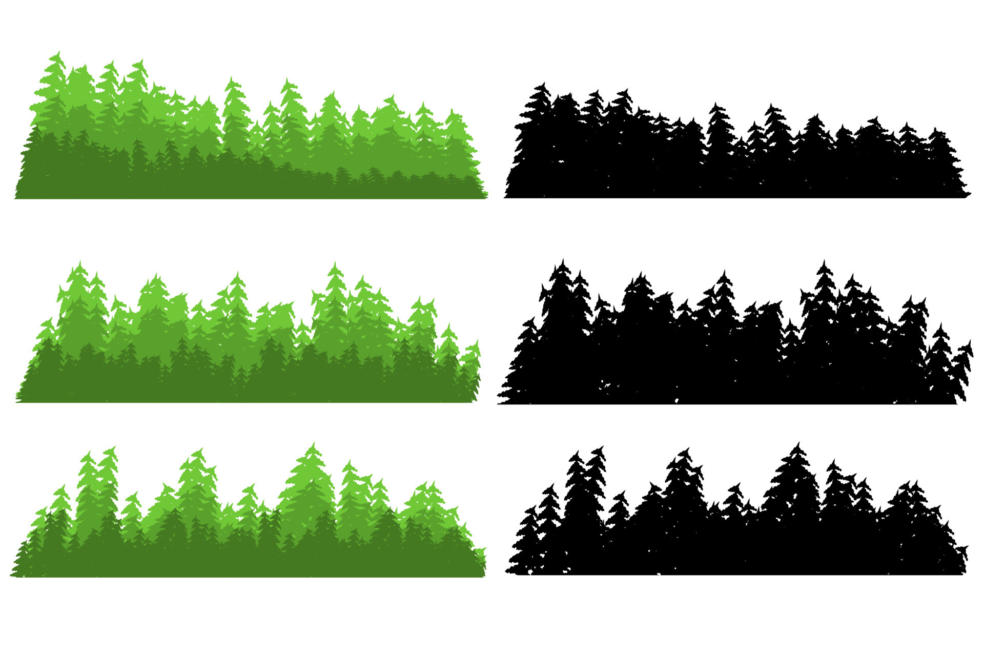 pine tree set. forest set 10890795 Vector Art at Vecteezy