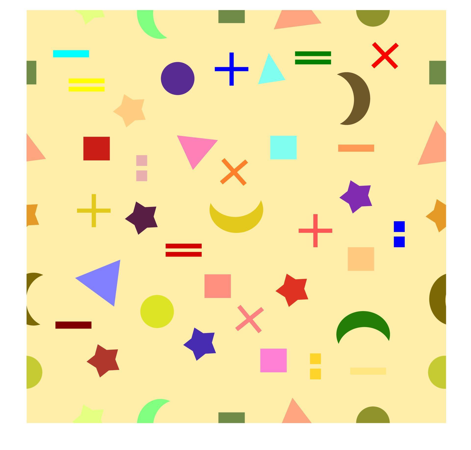 mathematics symbol with stars and moon abstract seamless pattern for ...