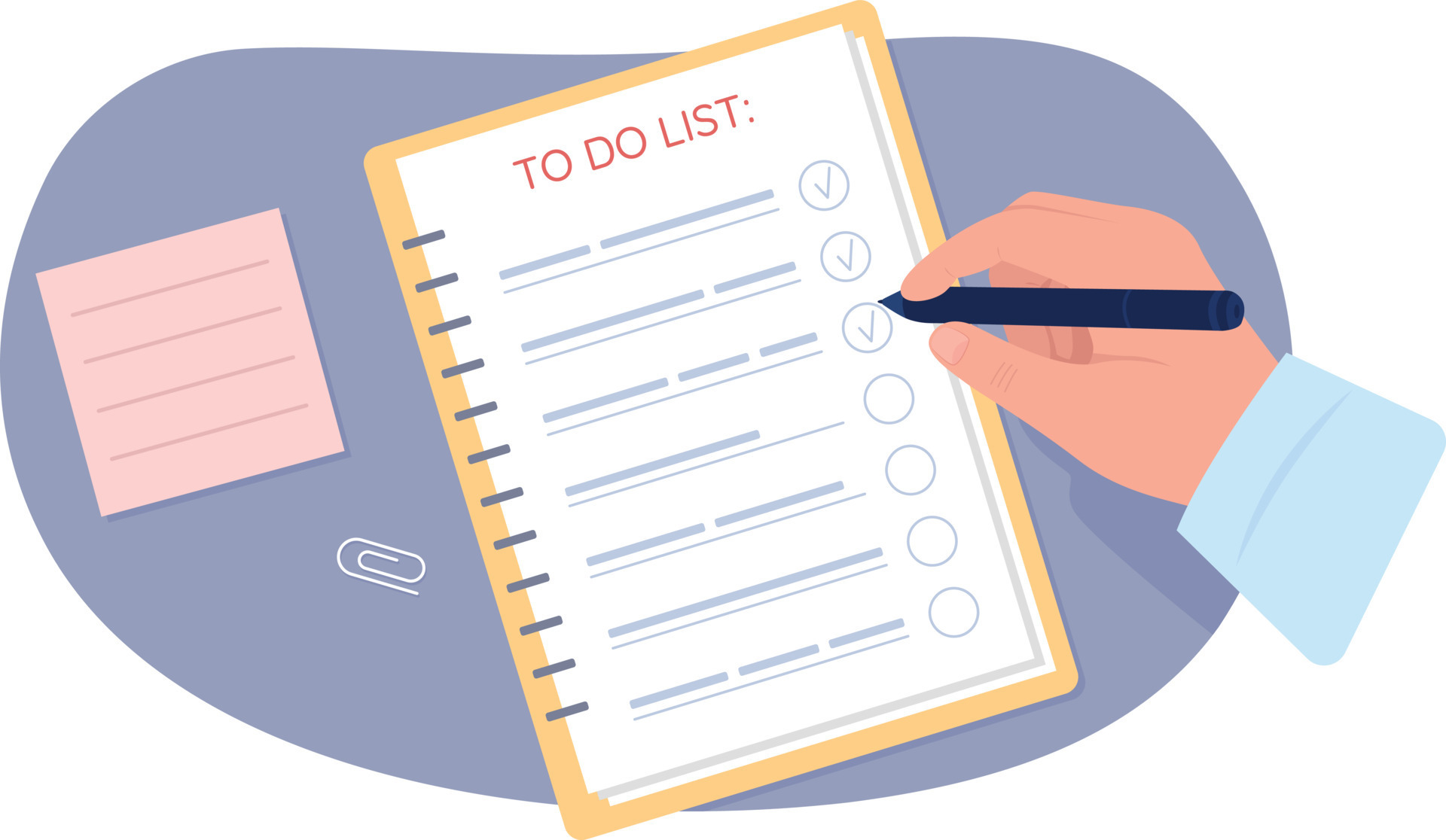Man with to do list 2D vector isolated illustration 10891554 Vector Art ...