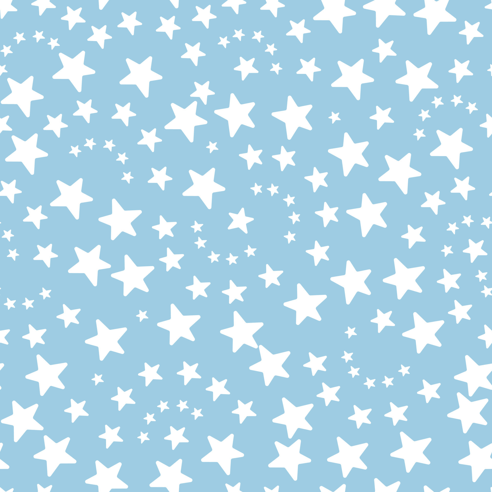 Stars Seamless Vector Pattern Isolated Blue Background Flat Style Endless Ornament Of White