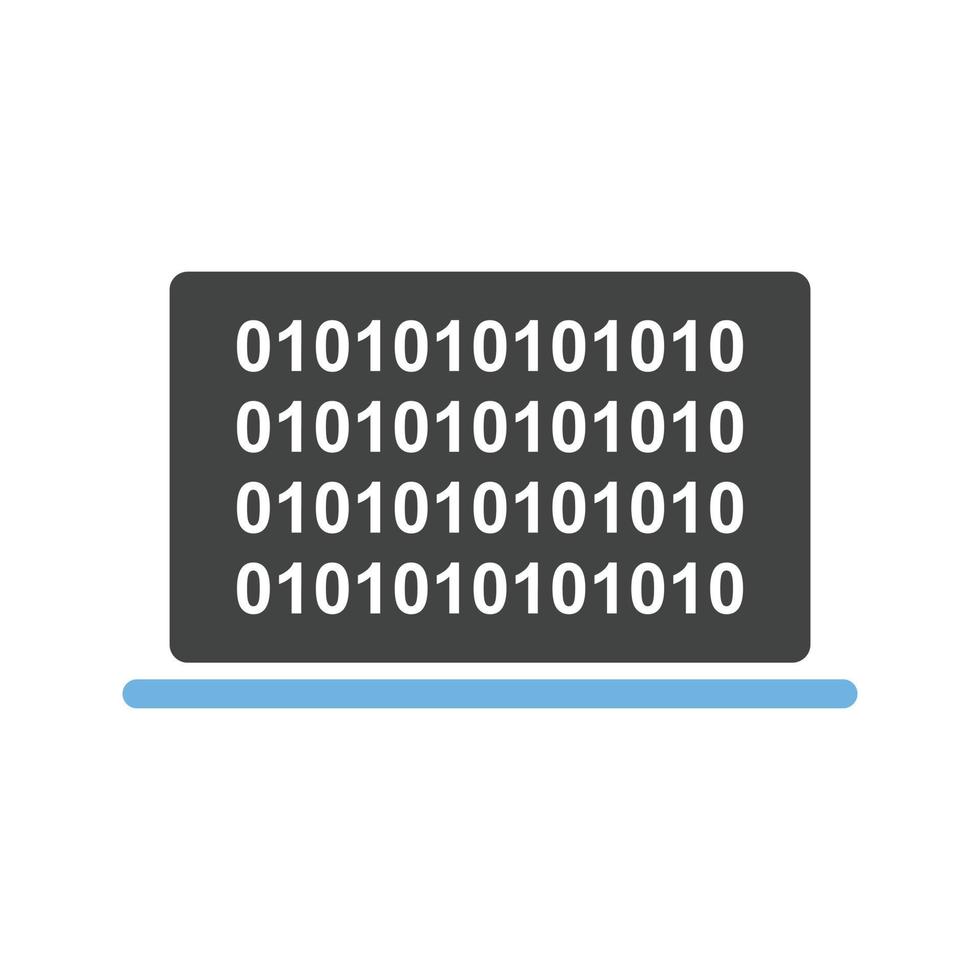 Computer Binary Code Glyph Blue and Black Icon 10892657 Vector Art at ...