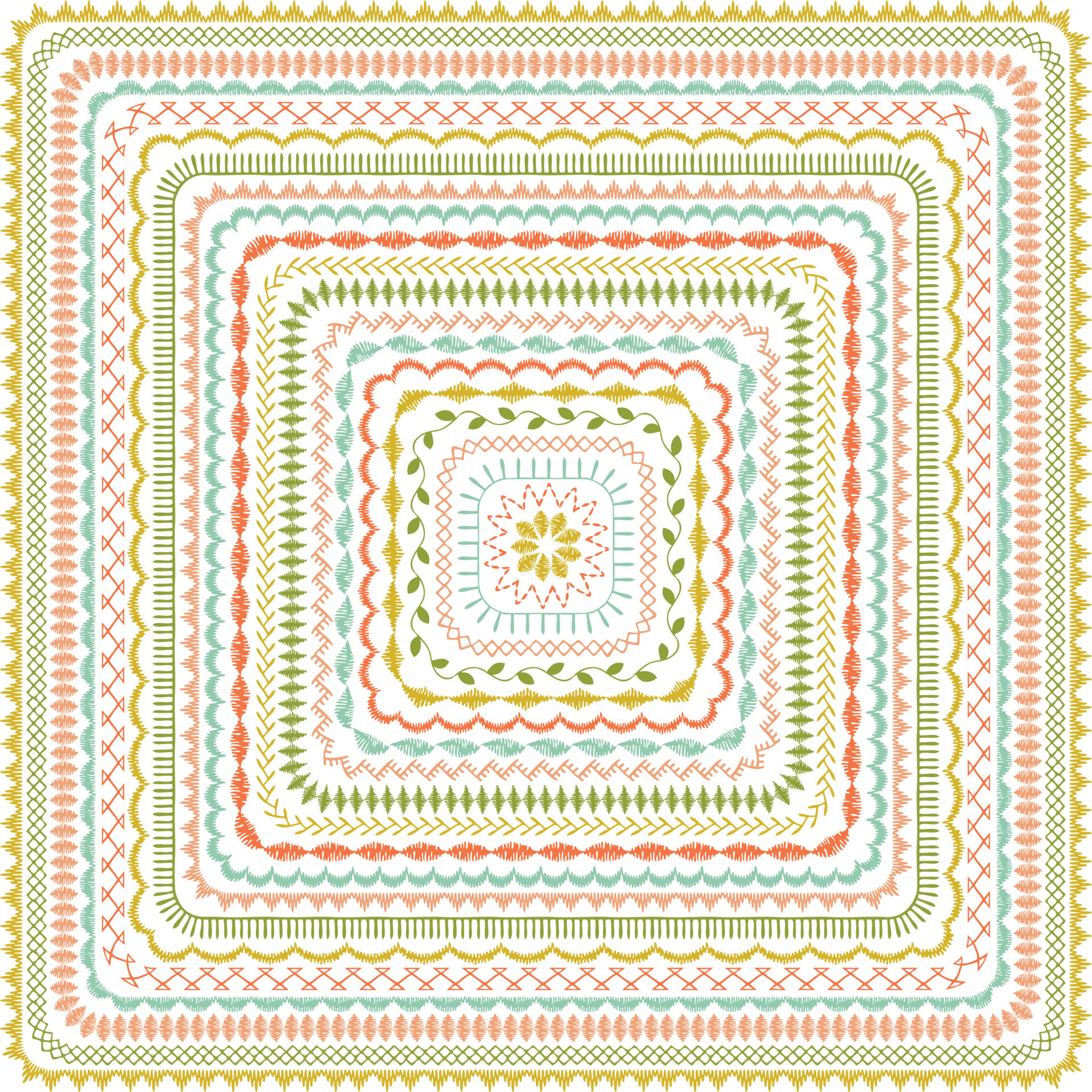 embroidery stitch concentric squares pattern 10893582 Vector Art at Vecteezy