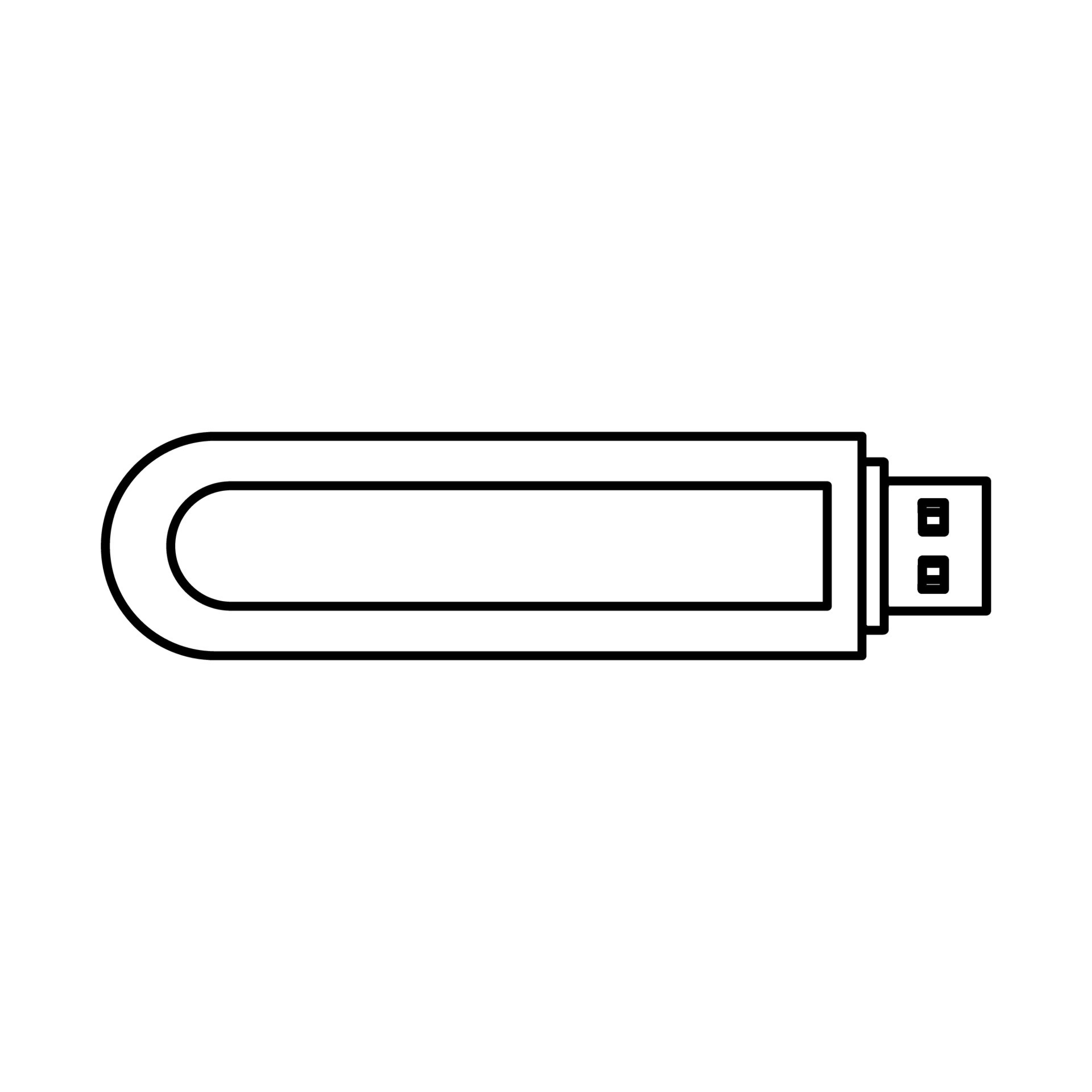 Usb Flash Vector Illustration Icon Outline And Technology Memory Drive Line Computer Storage