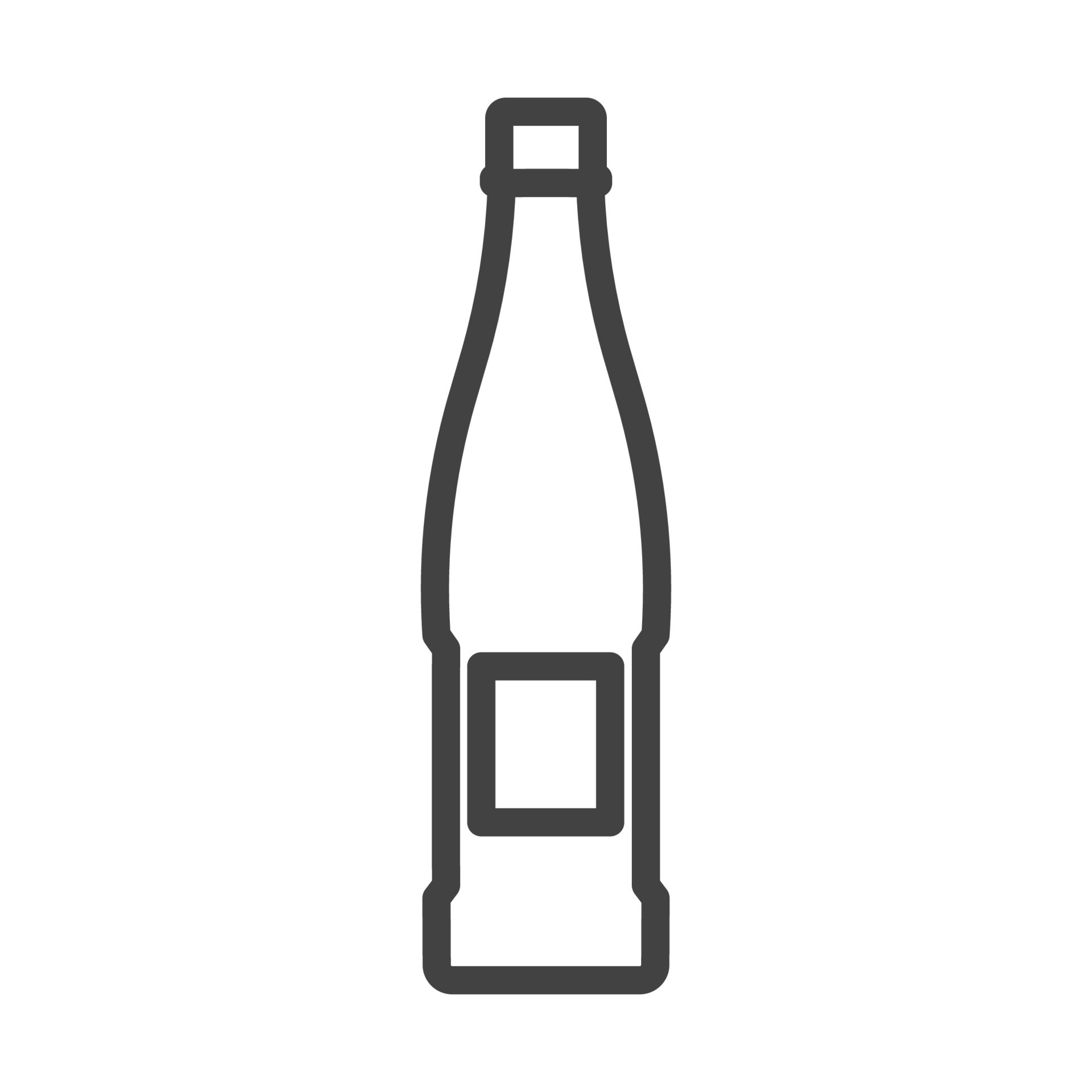 icono de ilustración de vector de bebida de vidrio de botella. símbolo de bebida de recipiente ...