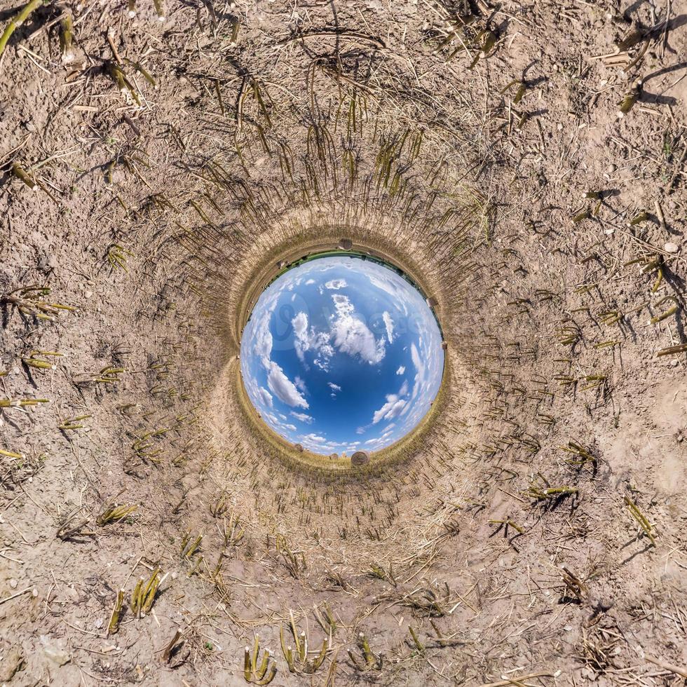 Inversion of blue tiny planet transformation of spherical panorama 360 ...