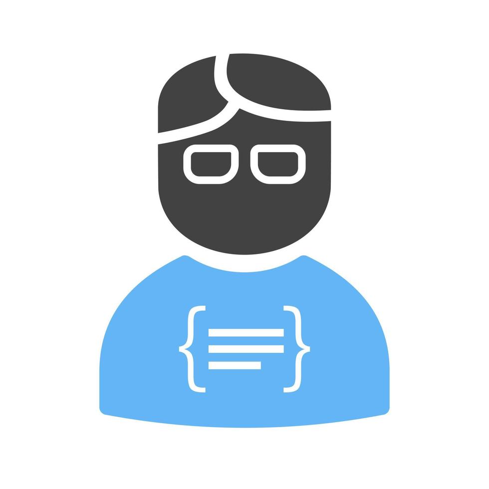 Programmer Glyph Blue And Black Icon 10896736 Vector Art At Vecteezy