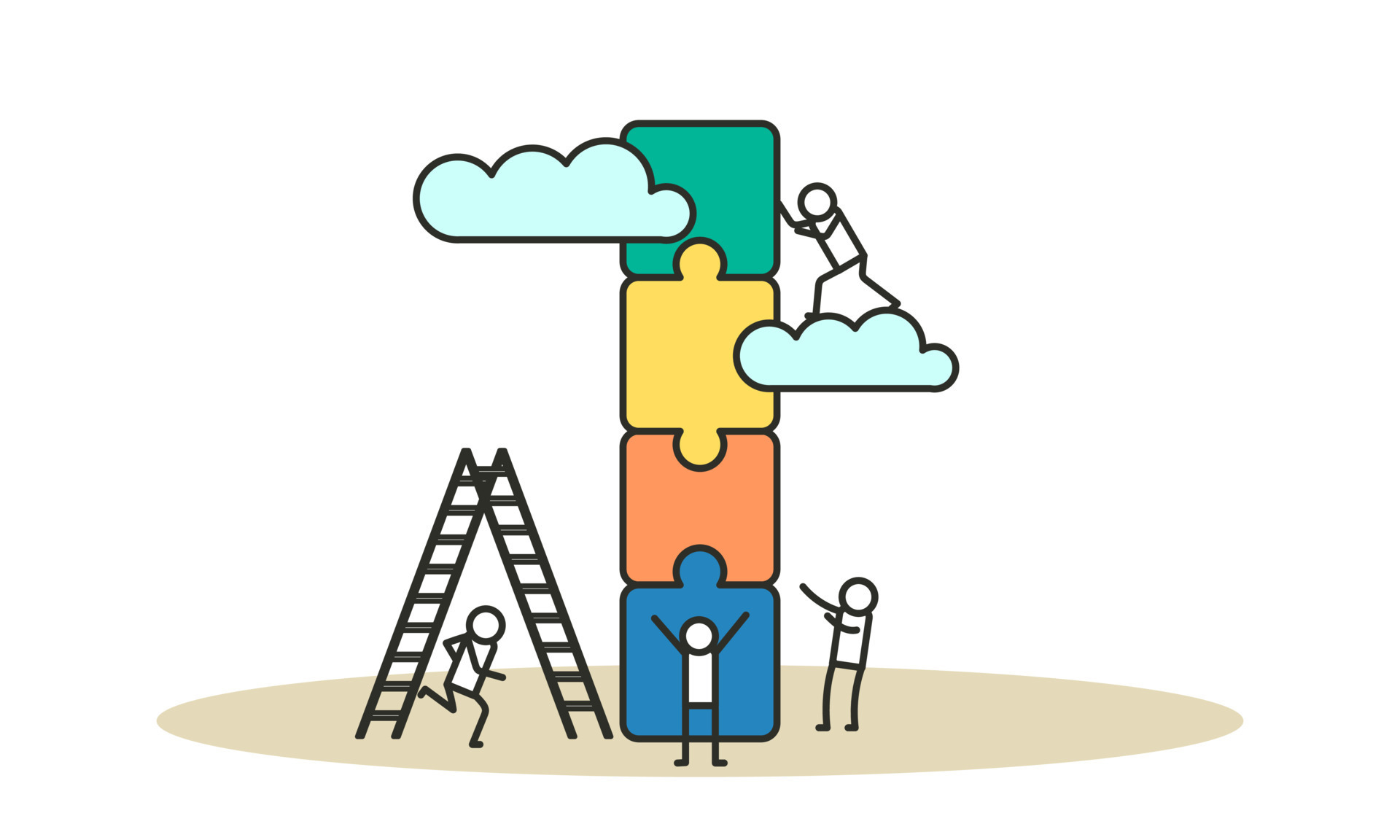 Business teamwork team vector concept illustration idea work. Success corporate background ...