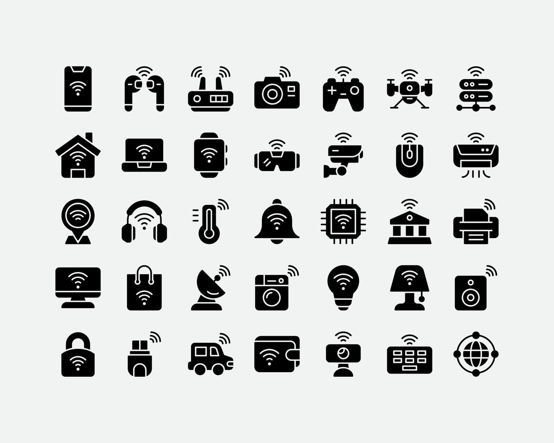 Set of internet of things vector icons. Contains such Icons as smart ...