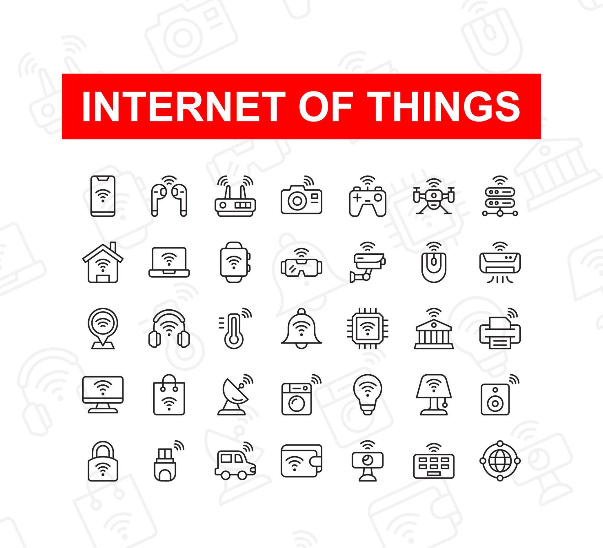 Set of internet of things vector icons. Contains such Icons as smart ...