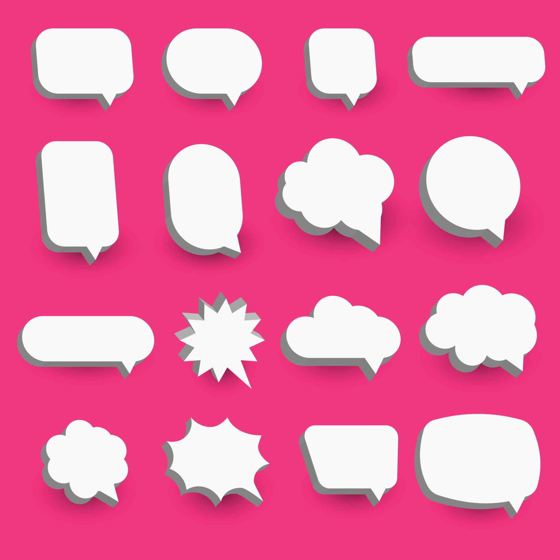 Abstract Vector 3d Speech Bubble Set 10914853 Vector Art At Vecteezy