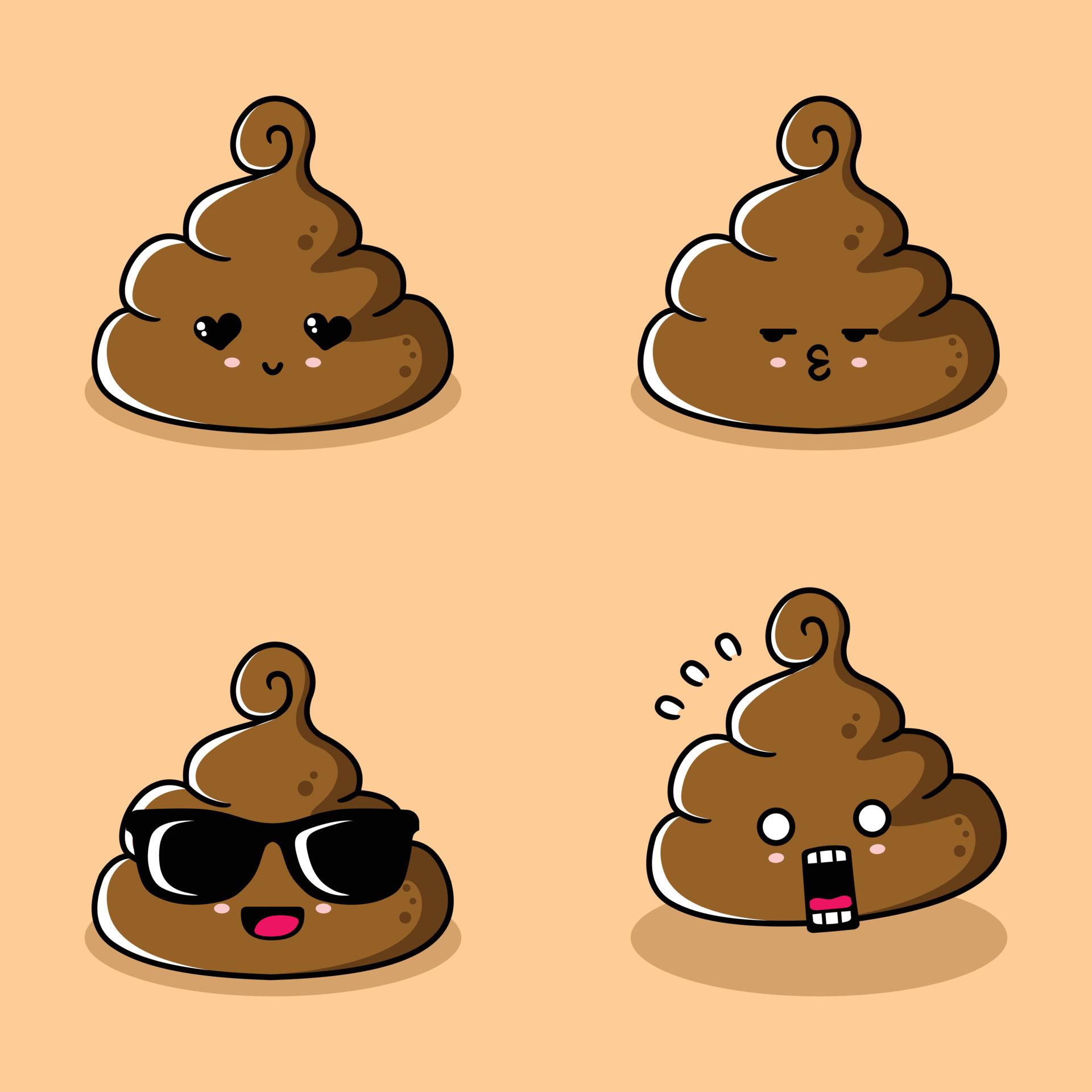 vector illustration of cute poop emoji 10915387 Vector Art at Vecteezy