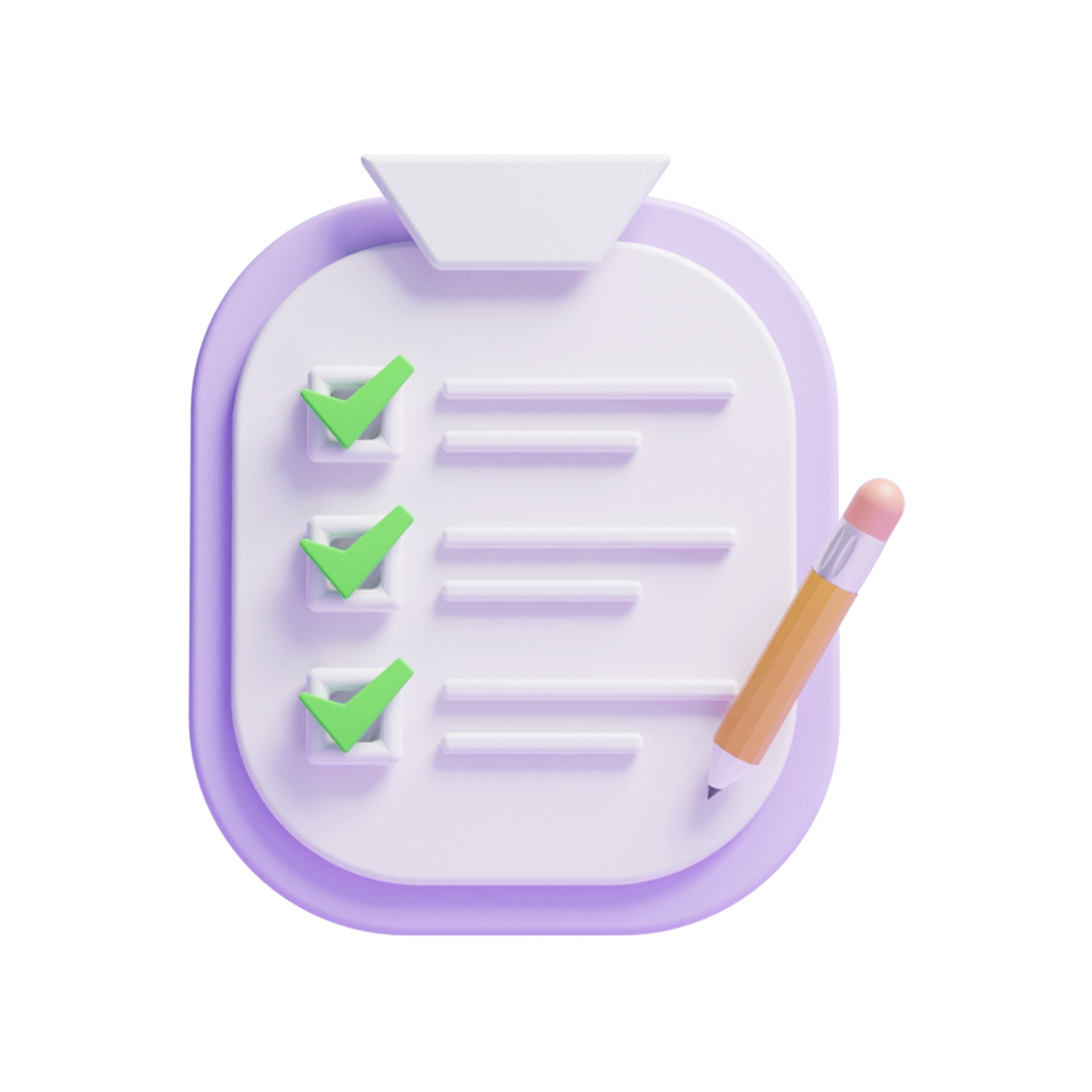 3d checklist clipboard concept icon or 3d to do list concept icon ...