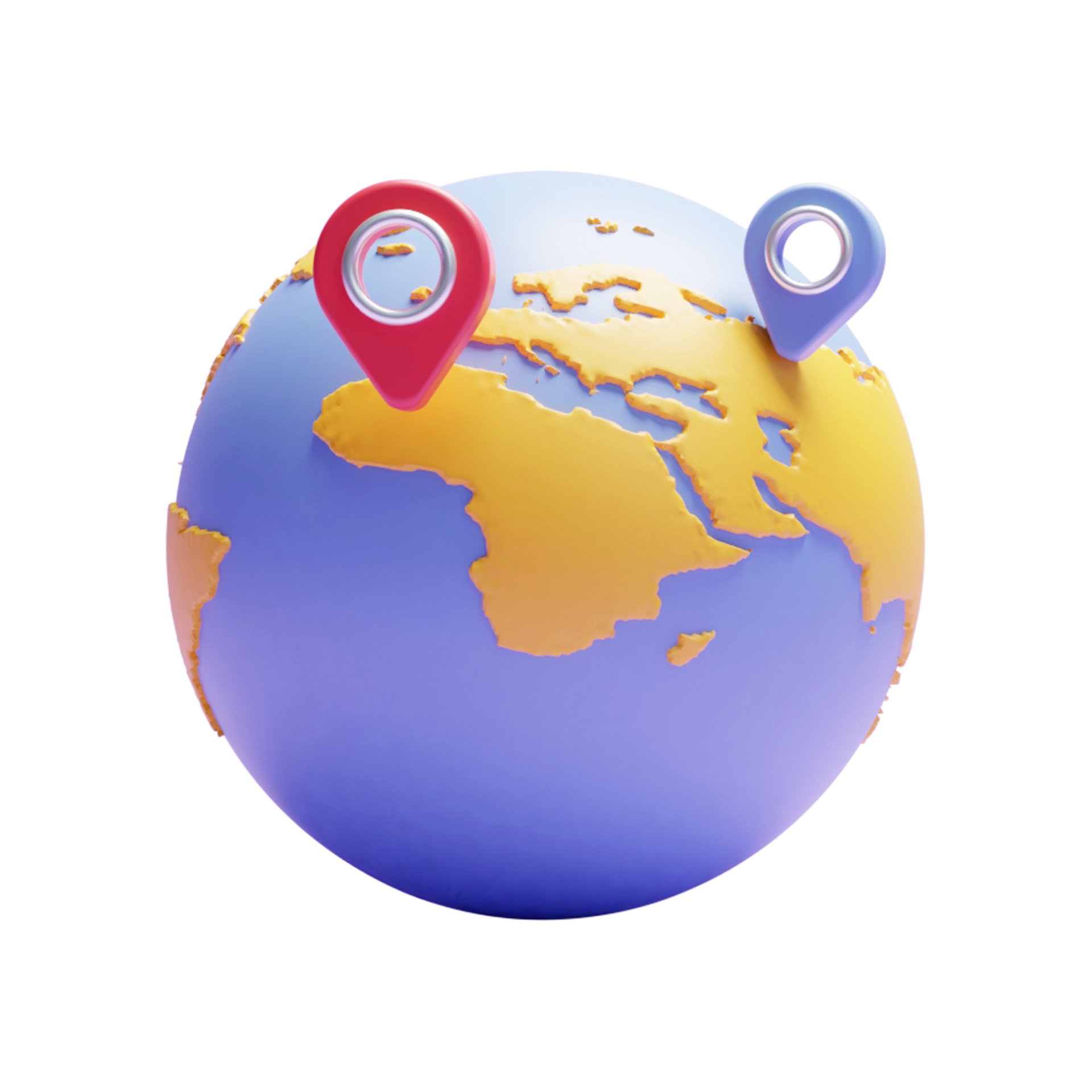 3d Global Map Pin Location Concept Icon Or 3d Pin Map Location On Globe For Travel Or Tourism