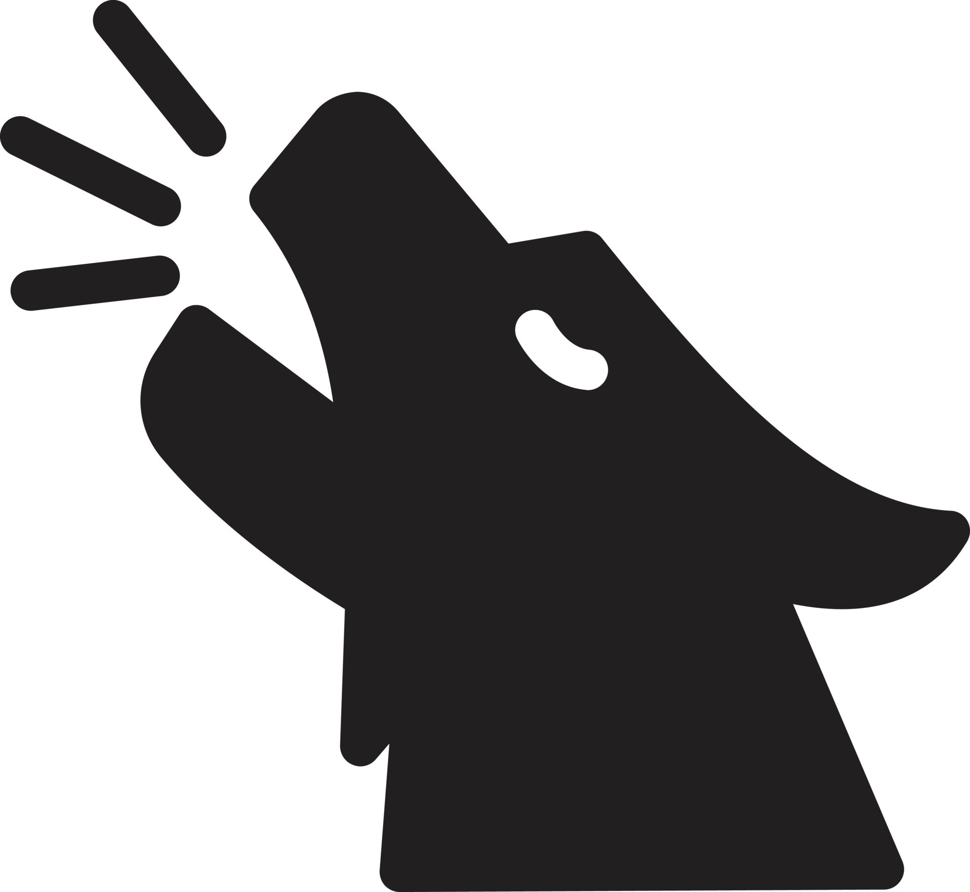 Perro Ladrando Ilustración Vectorial Sobre Un Fondosímbolos De Calidad Premiumiconos