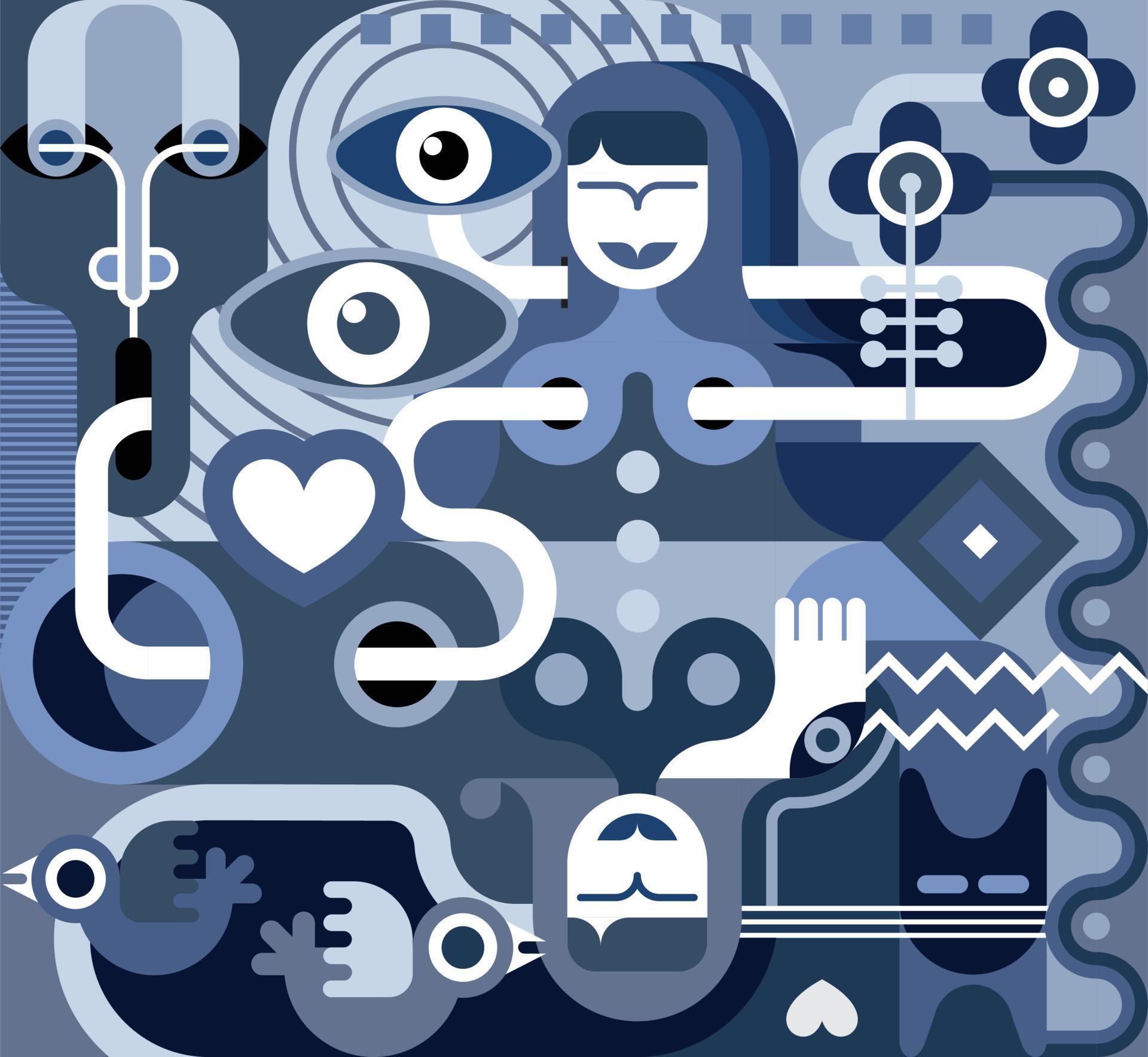 Blue abstract vector illustration 10919975 Vector Art at Vecteezy