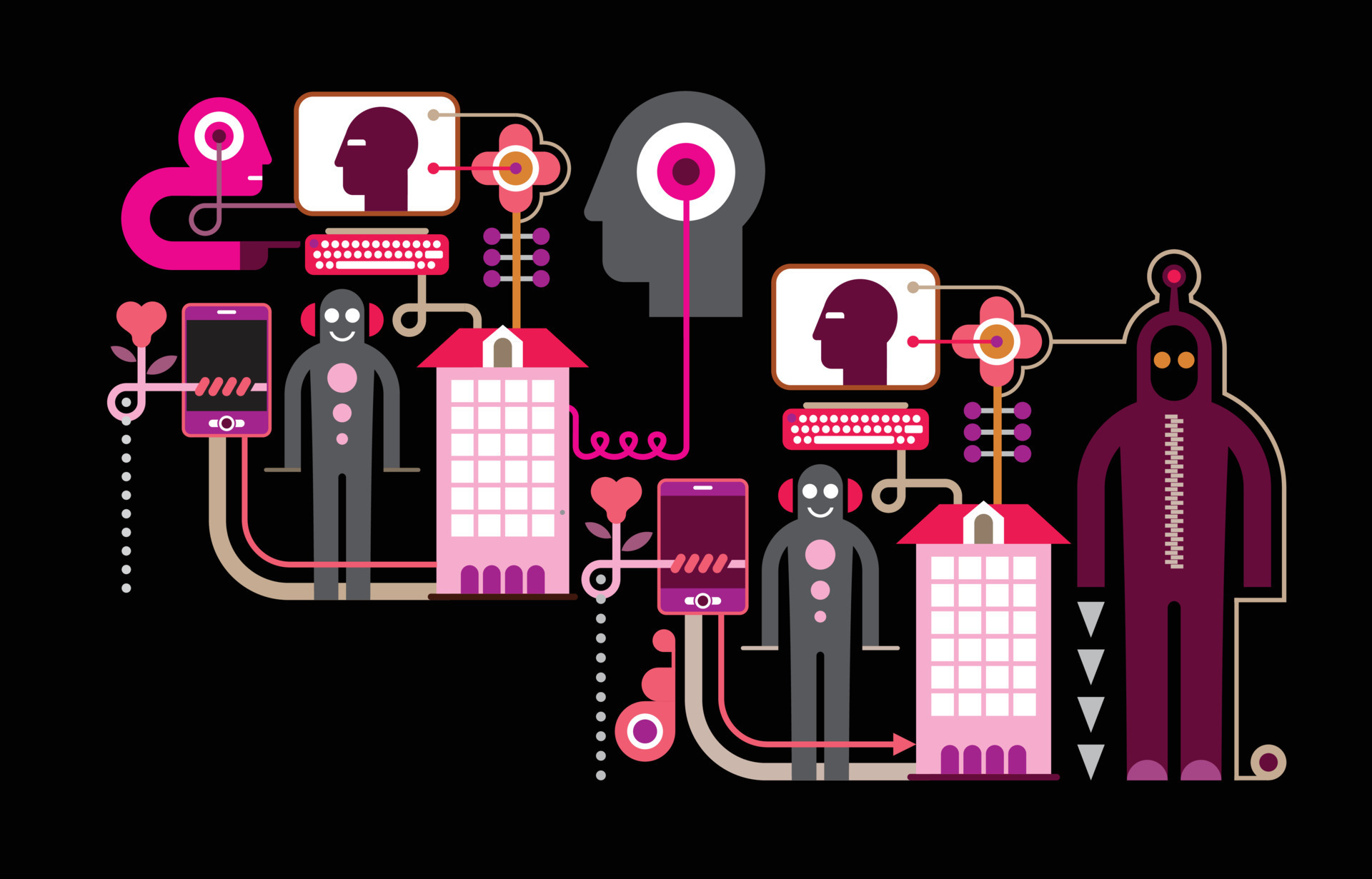 Computer Network Vector Illustration 10920042 Vector Art At Vecteezy