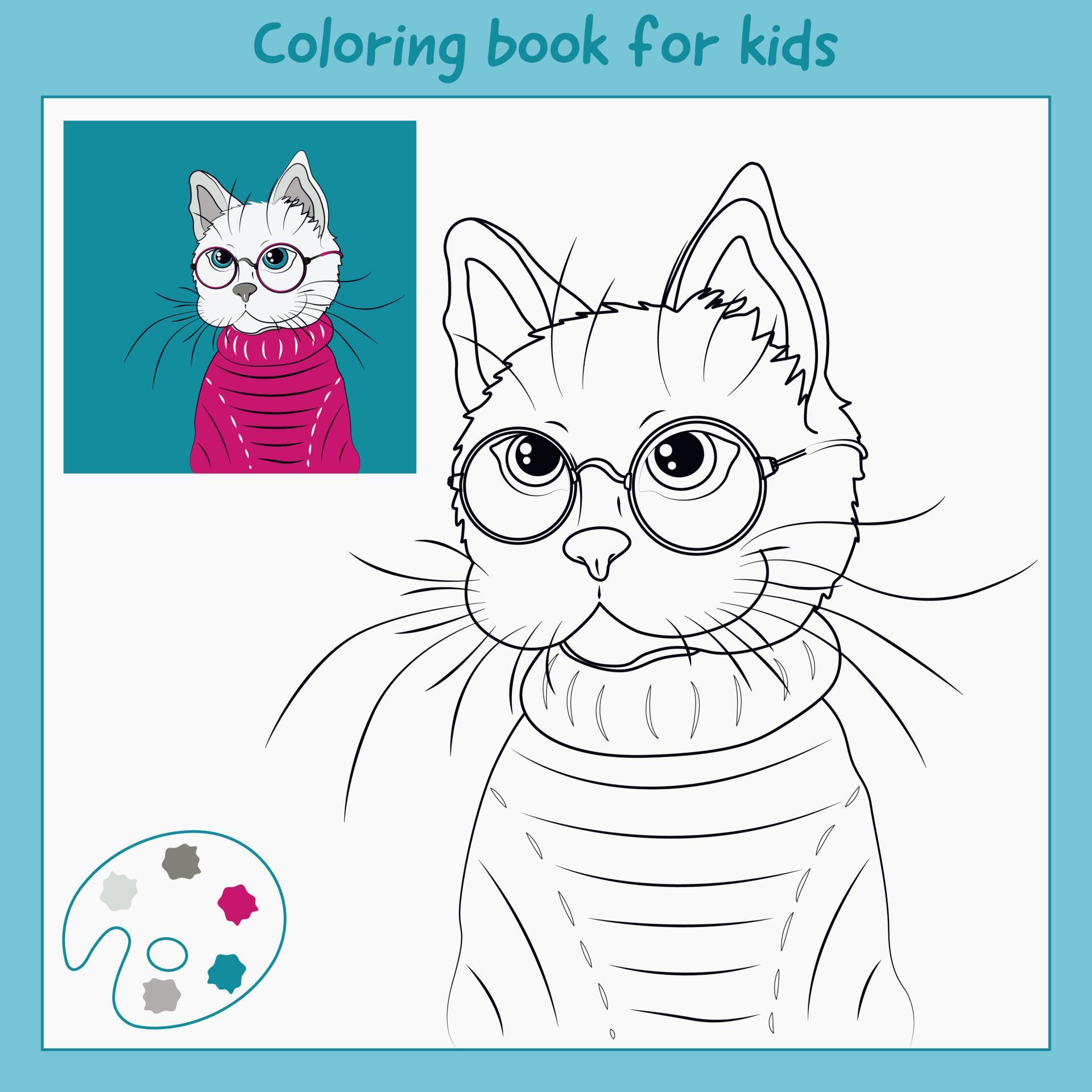 Coloring book for kids with cartoon cat. Tasks for children. Game for ...