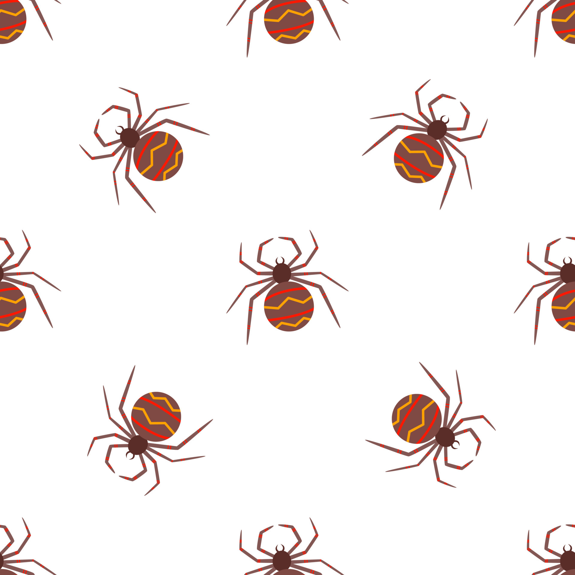 Children s seamless pattern with spiders on a white background ...