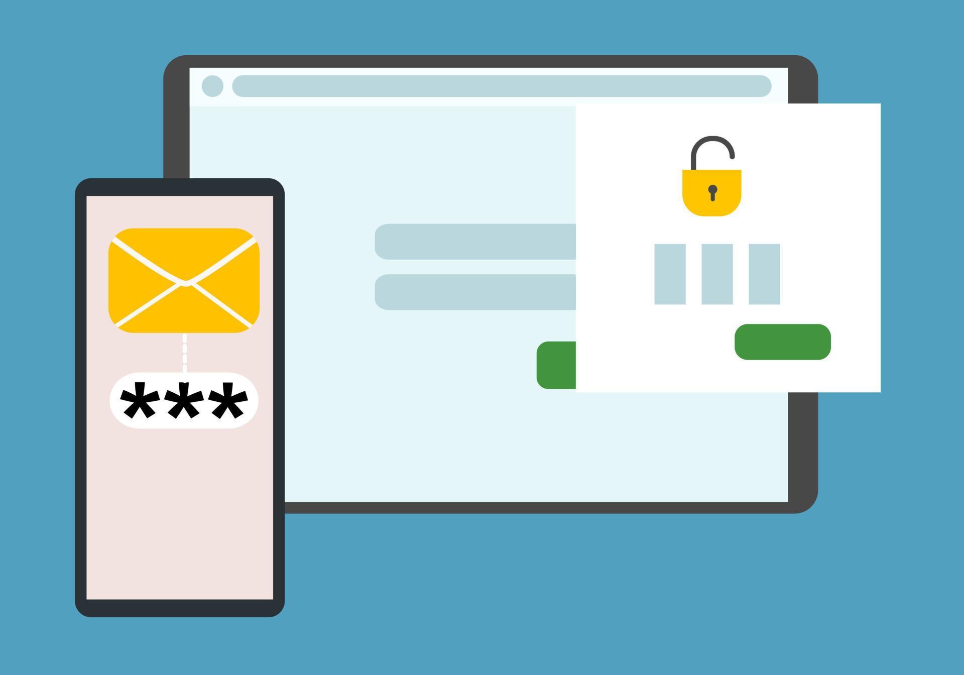 Two Factor Authentication Security 10922704 Vector Art At Vecteezy