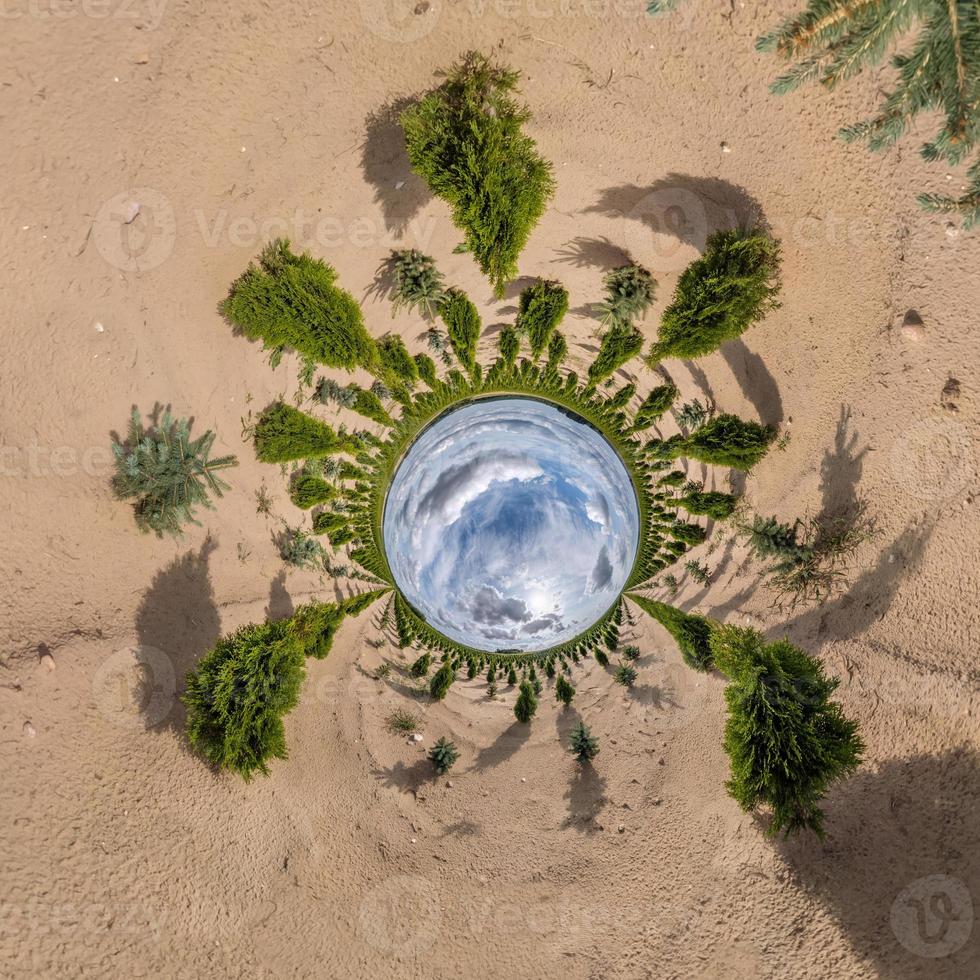 Blue little planet. Inversion of tiny planet transformation of ...