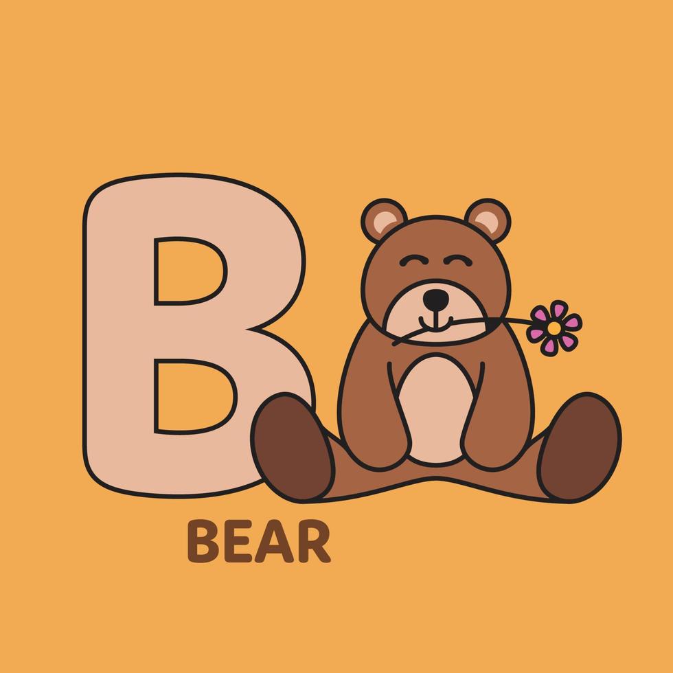 B Bear Alphabet 10932016 Vector Art at Vecteezy