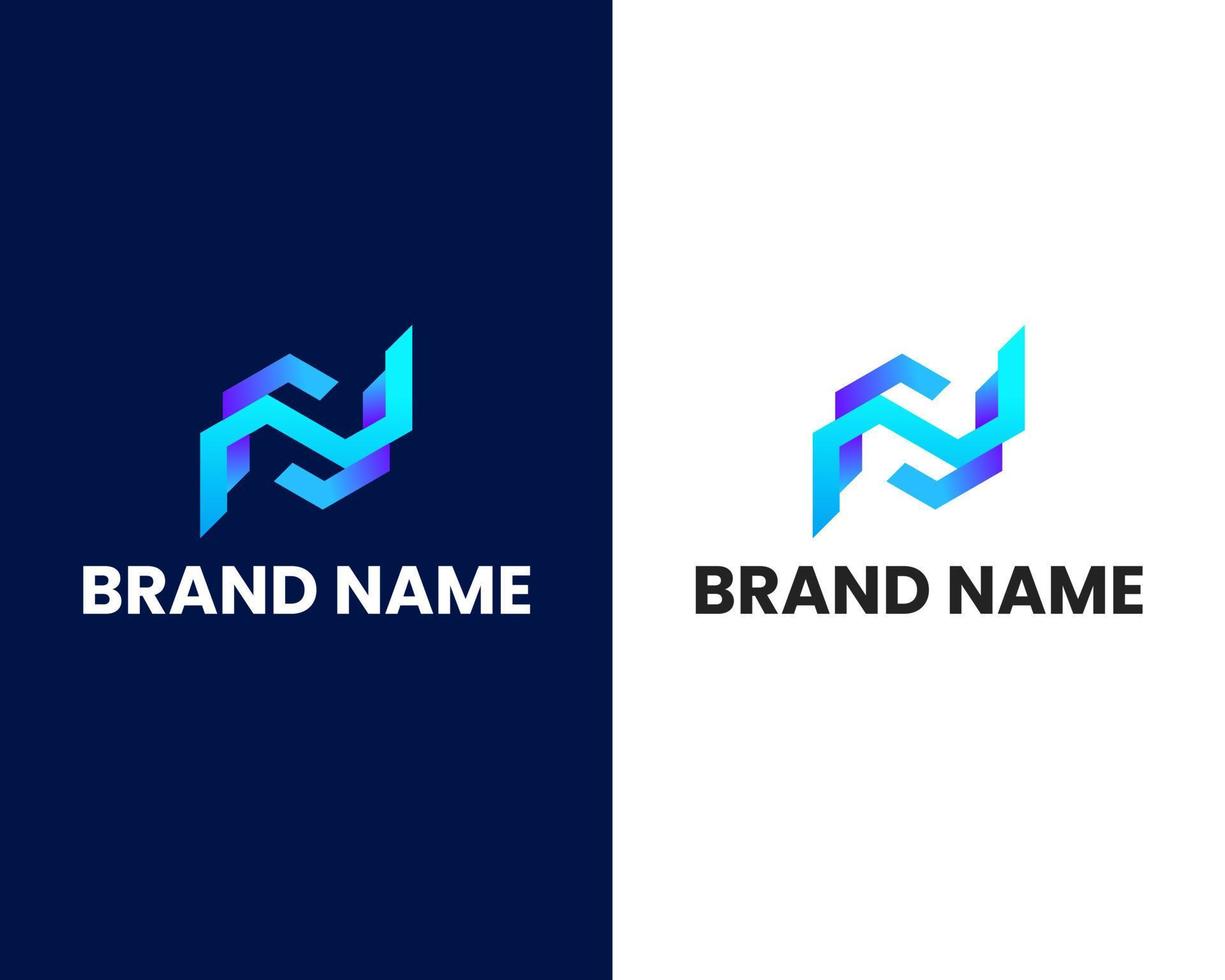 letter n and f mark modern logo design template 10933361 Vector Art at ...