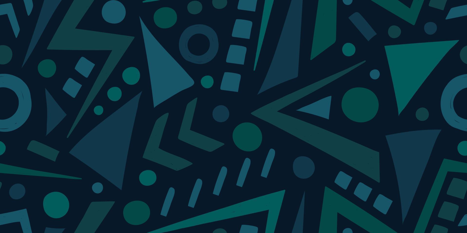 VECTOR HORIZONTAL SEAMLESS DARK BLUE ABSTRACT PATTERN WITH GEOMETRIC ...