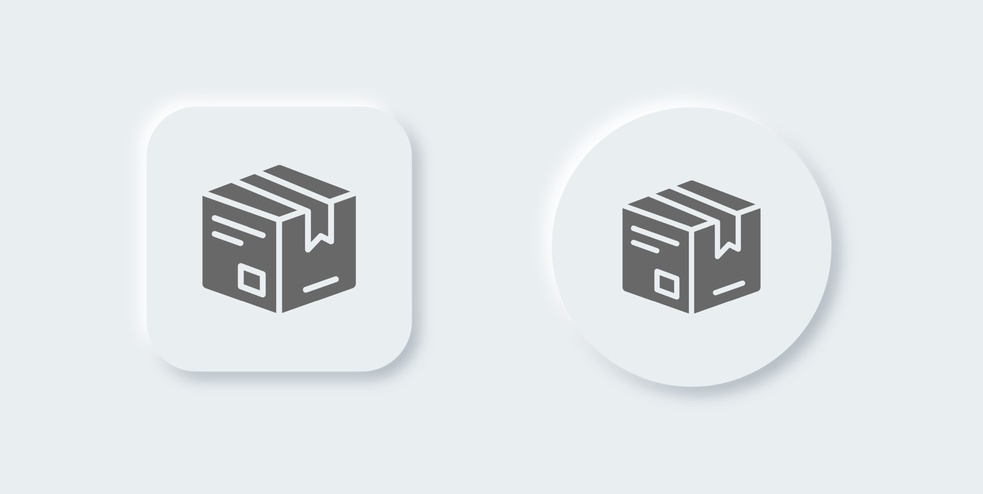 Package Solid Icon In Neomorphic Design Style Shipping Box Signs