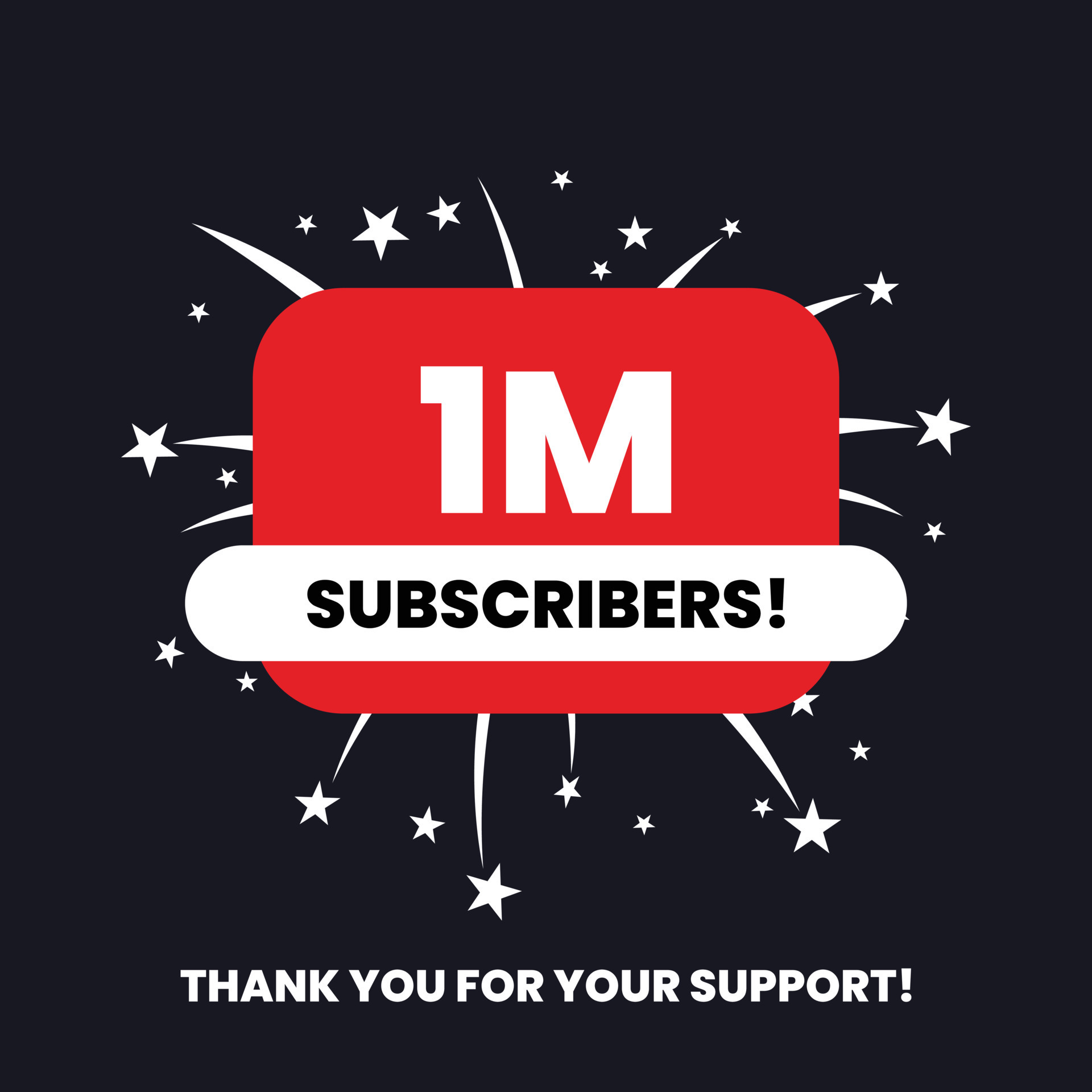 1 Millón De Suscriptores Celebración Gracias Logro 10946285 Vector En
