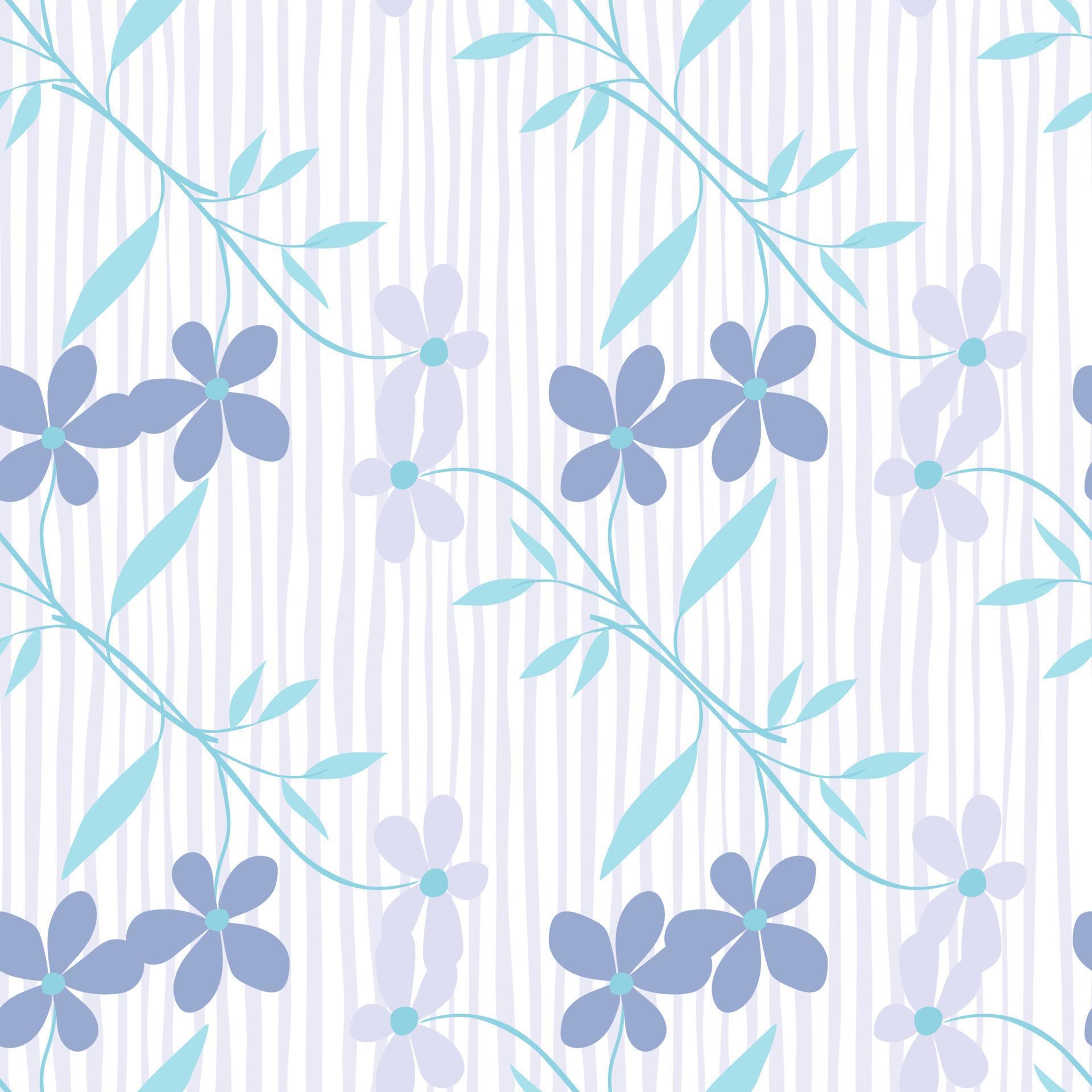 Cute simple flower seamless pattern. Doodle botanical plants background ...