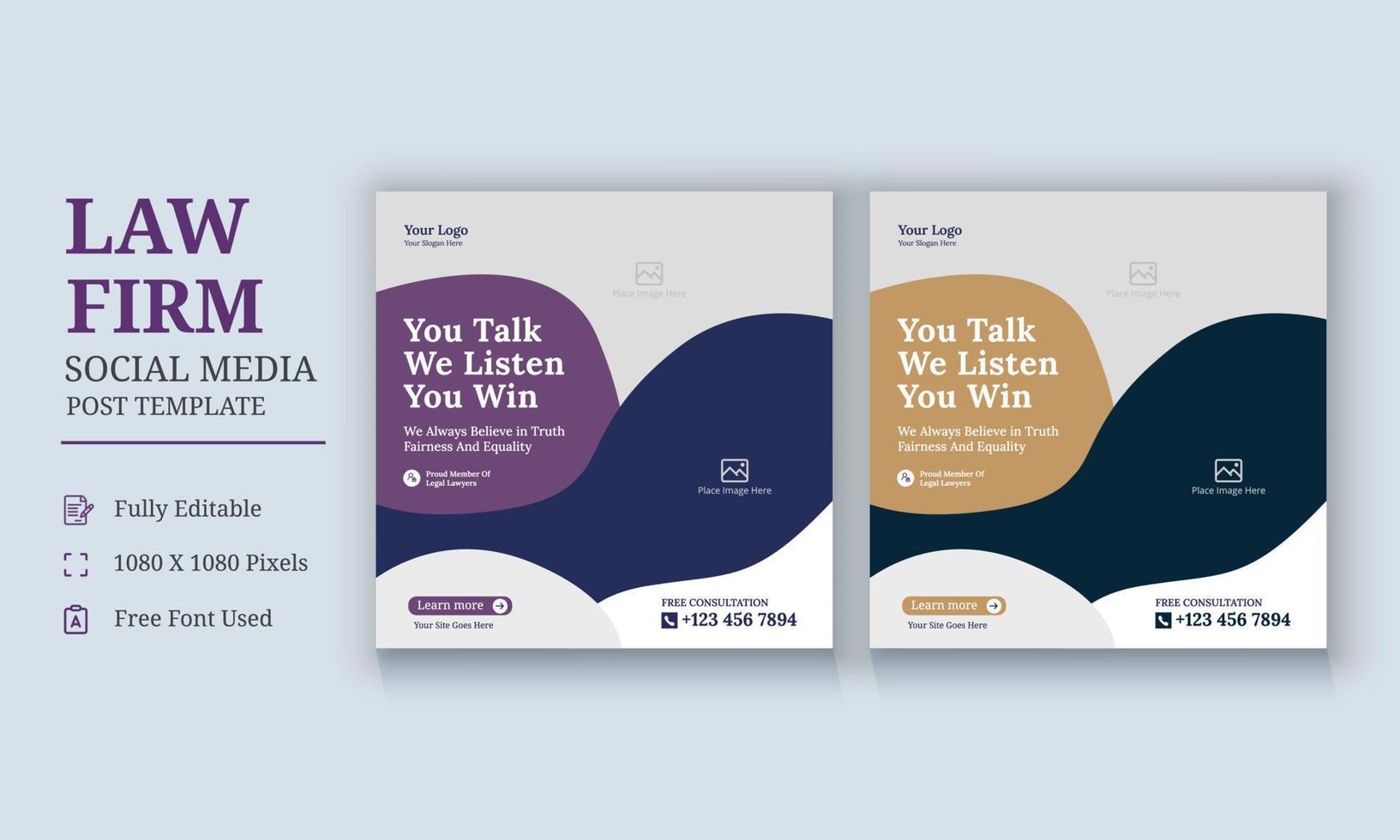 Law Firm Social Media Template, Law Firm and Legal Services Social Media, Law Firm and ...