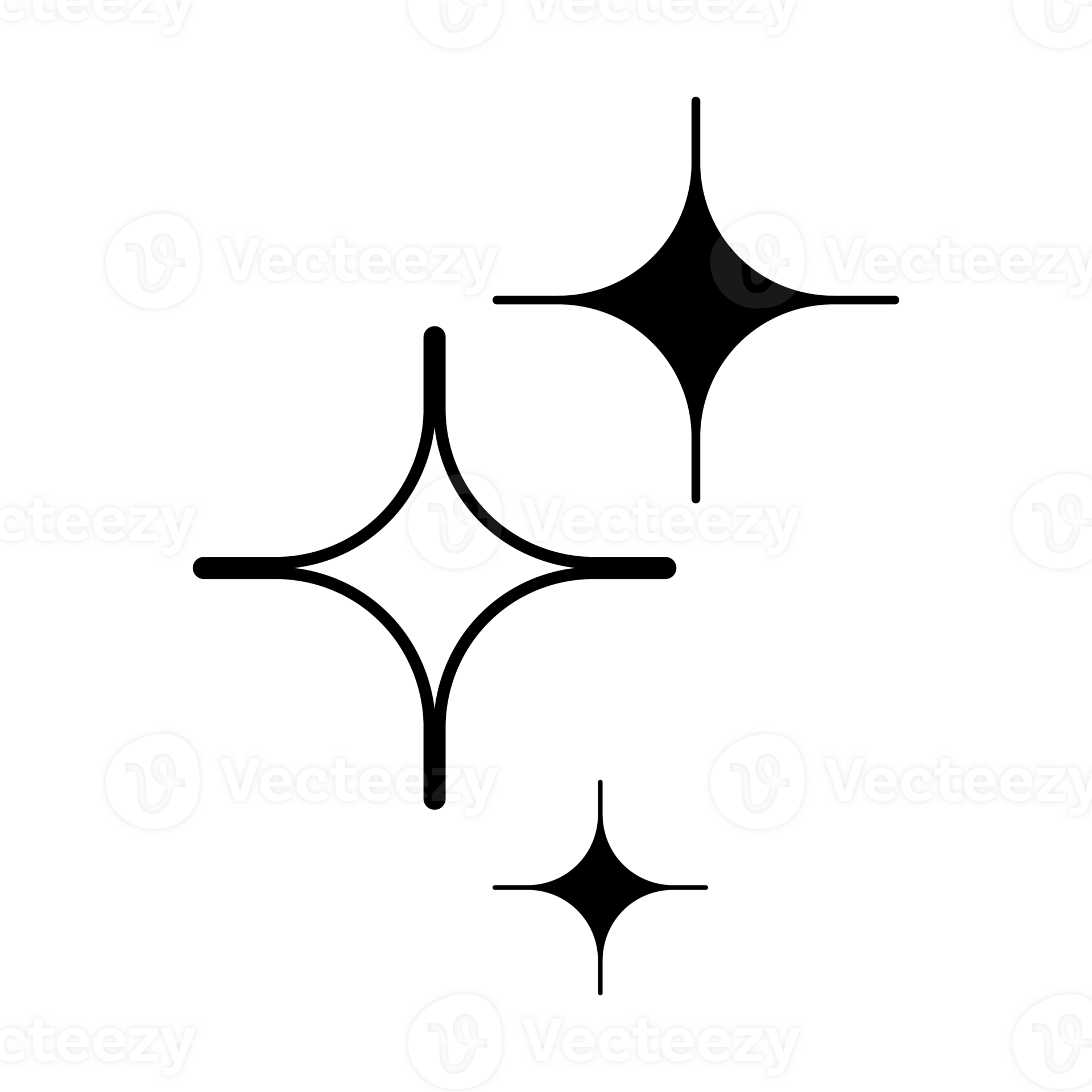 minimalist star illustrations in an outline style. a simple drawing of ...