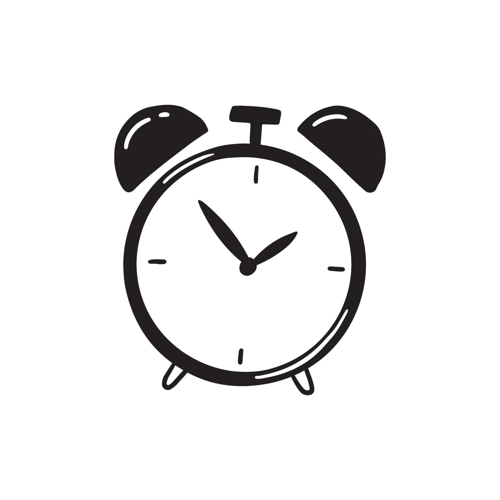 Hand drawn simple retro Alarm Clock 10948976 Vector Art at Vecteezy