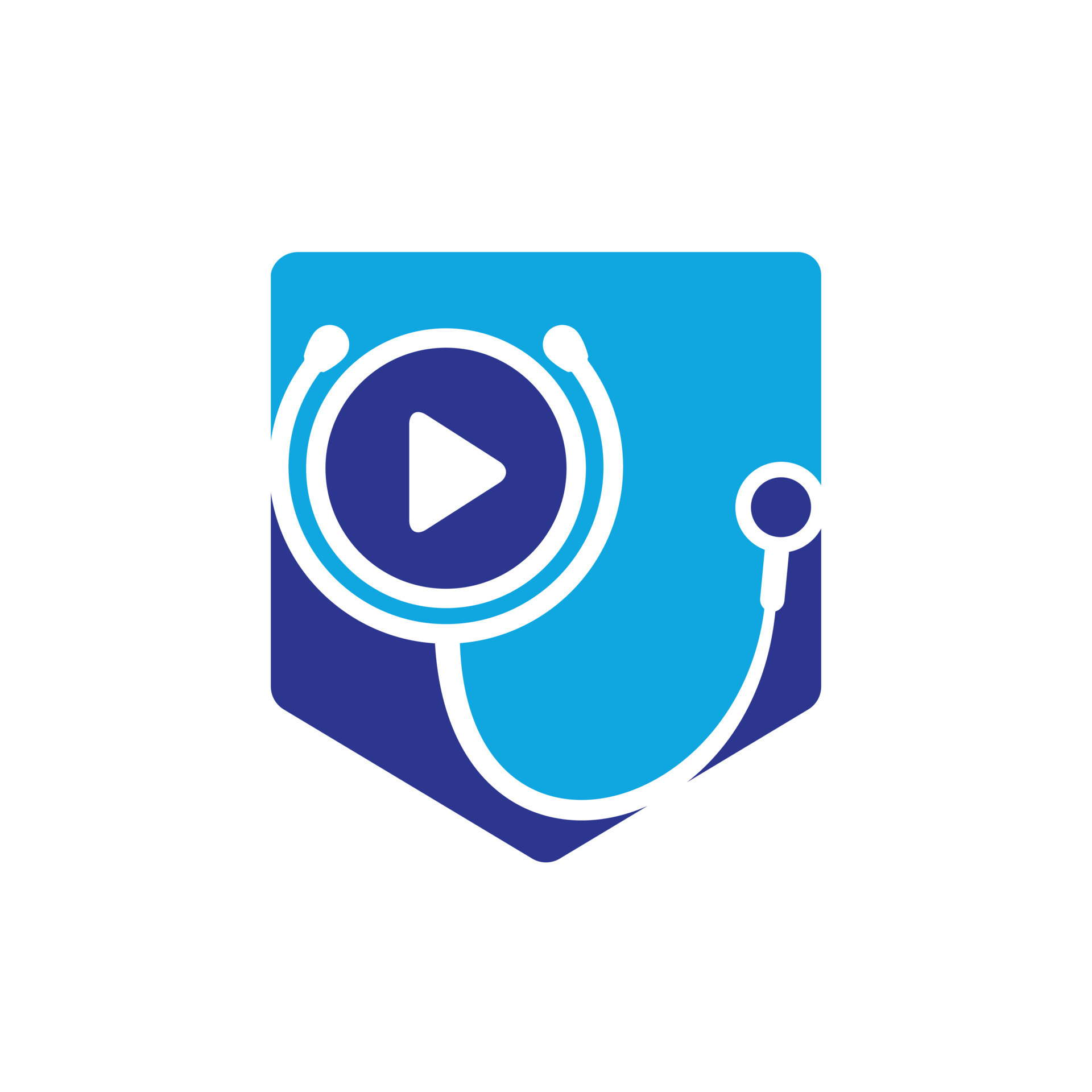 Doctor play vector logo design template. Stethoscope and play button ... Doctor play vector logo design template. Stethoscope and play button ...