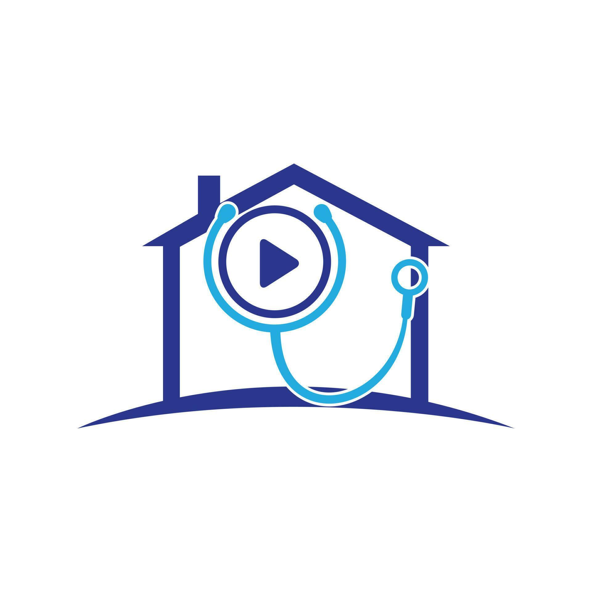 Doctor play vector logo design template. Stethoscope and play button ... Doctor play vector logo design template. Stethoscope and play button ...