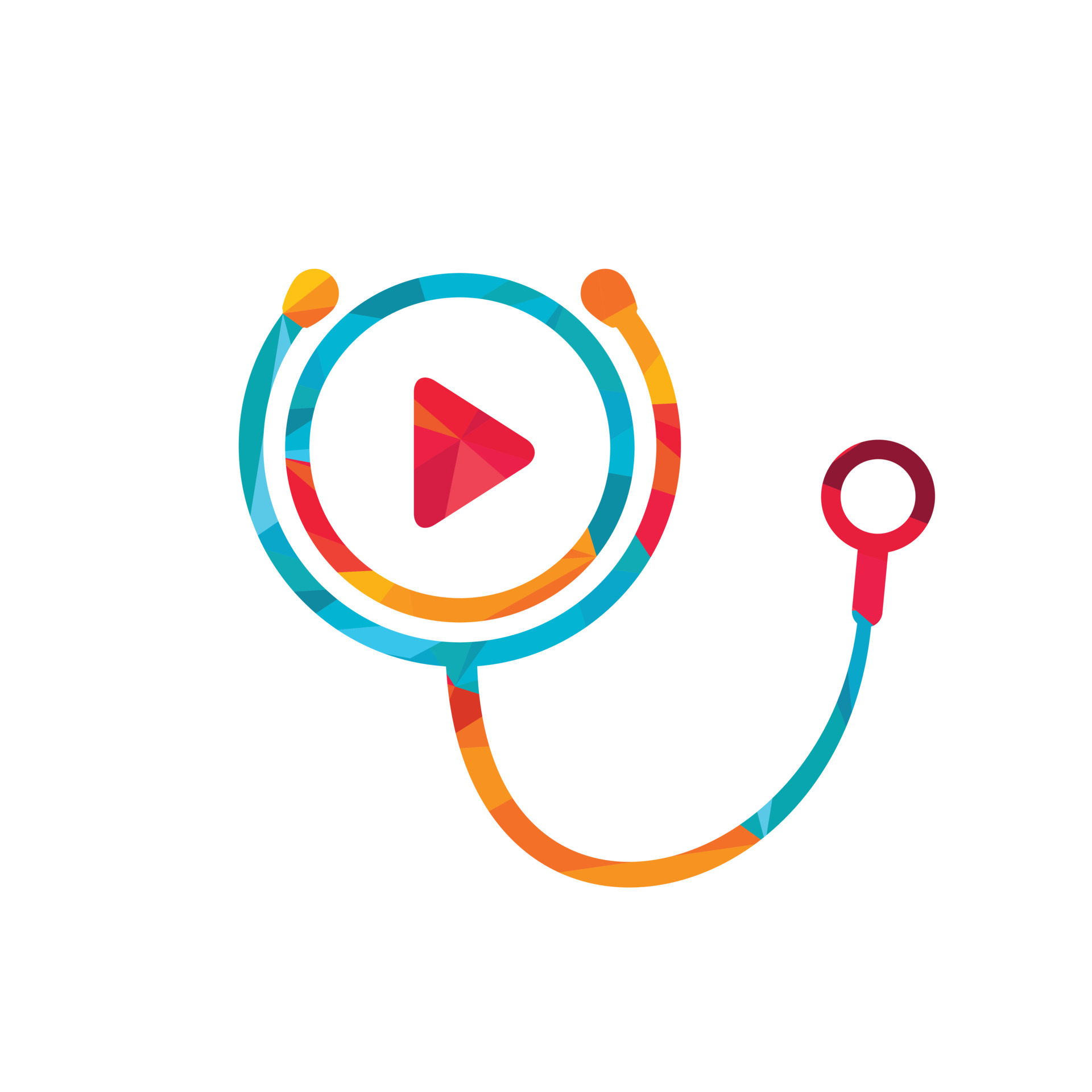 Doctor play vector logo design template. Stethoscope and play button ... Doctor play vector logo design template. Stethoscope and play button ...