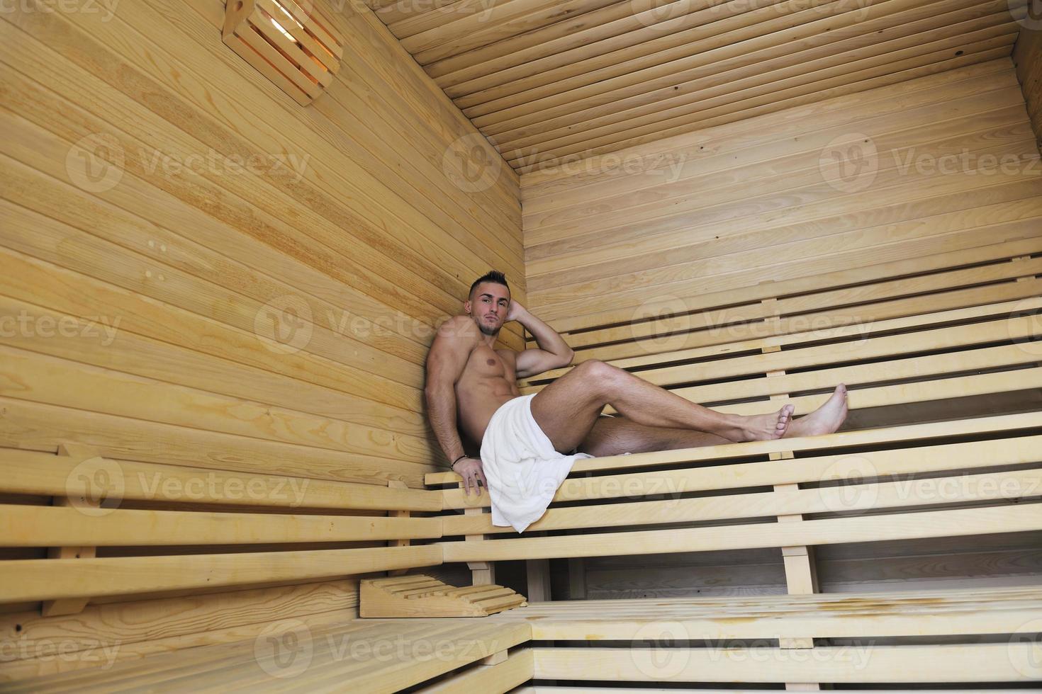 attractive young man in sauna 10950487 Stock Photo at Vecteezy