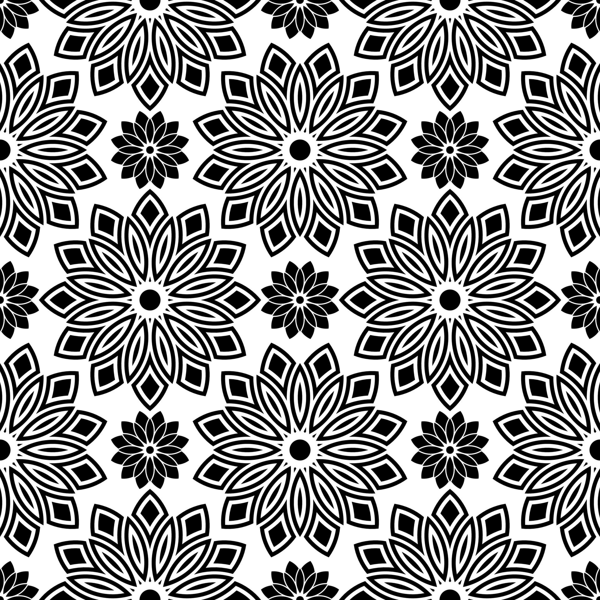 Flower Geometric Seamless Patterns Abstract Geometric Hexagonal