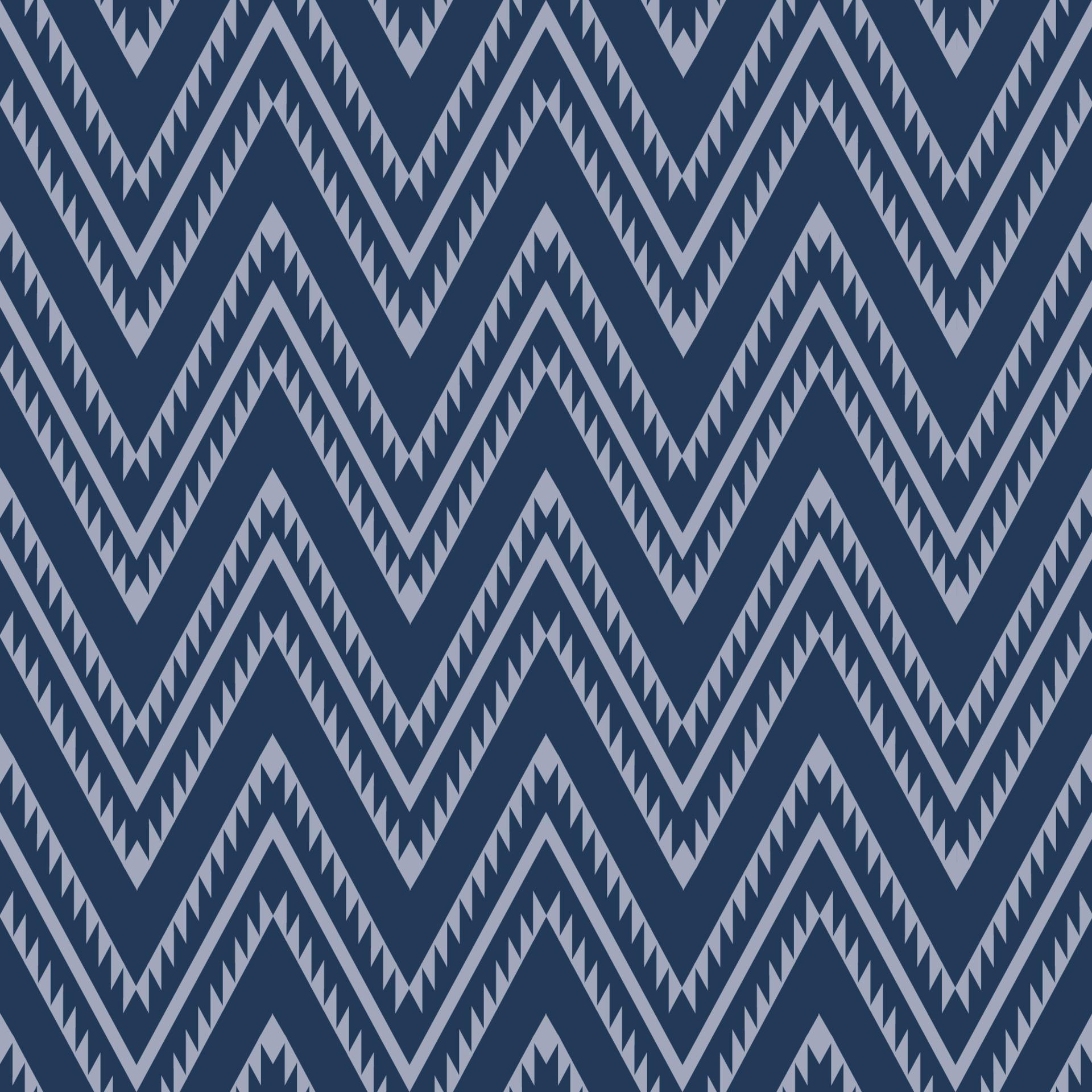 Simple Geometric Triangle Line Zigzag Shape Monochrome Blue Color