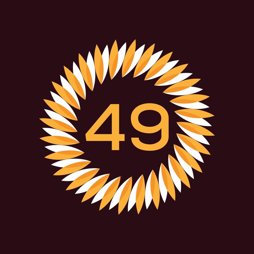 plantilla de logotipo inicial número 49, dígito con marco floral 10952470 Vector en Vecteezy