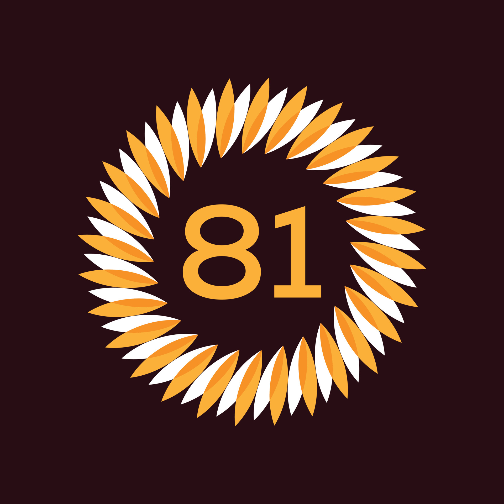 Number 81 Initial Logo Template Digit With Floral Frame 10952494