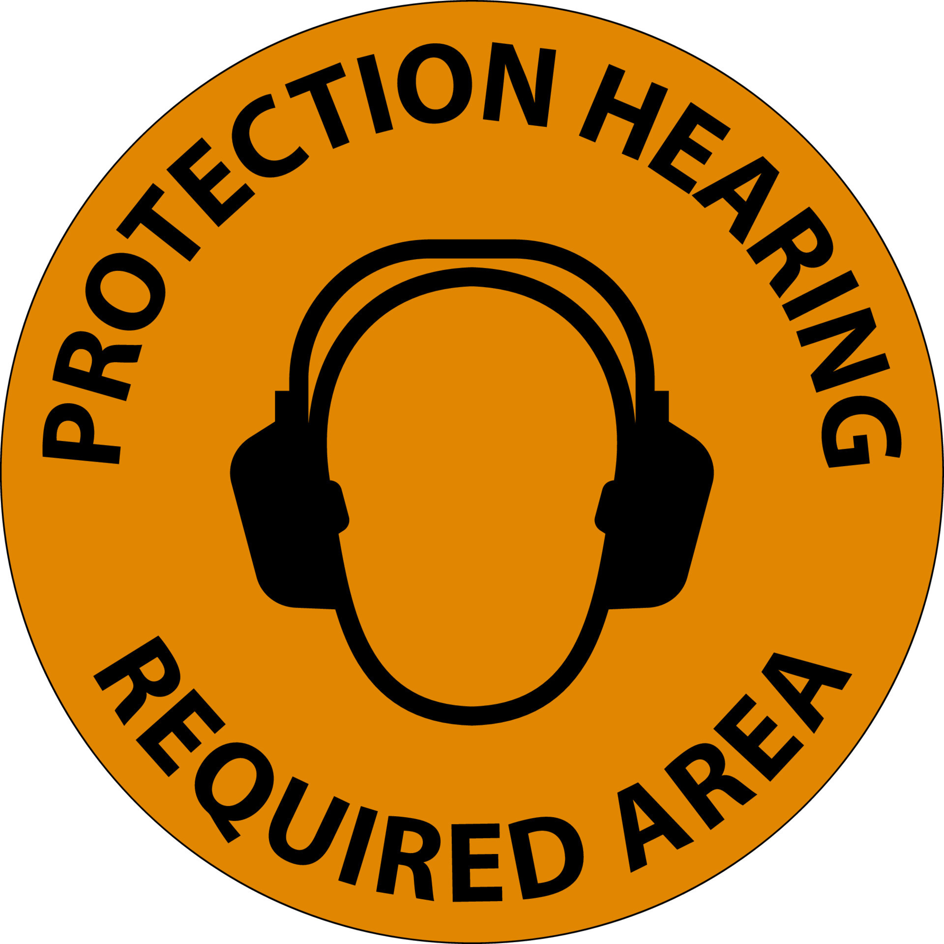 Warning Double Hearing Protection Sign On White Background 10953620